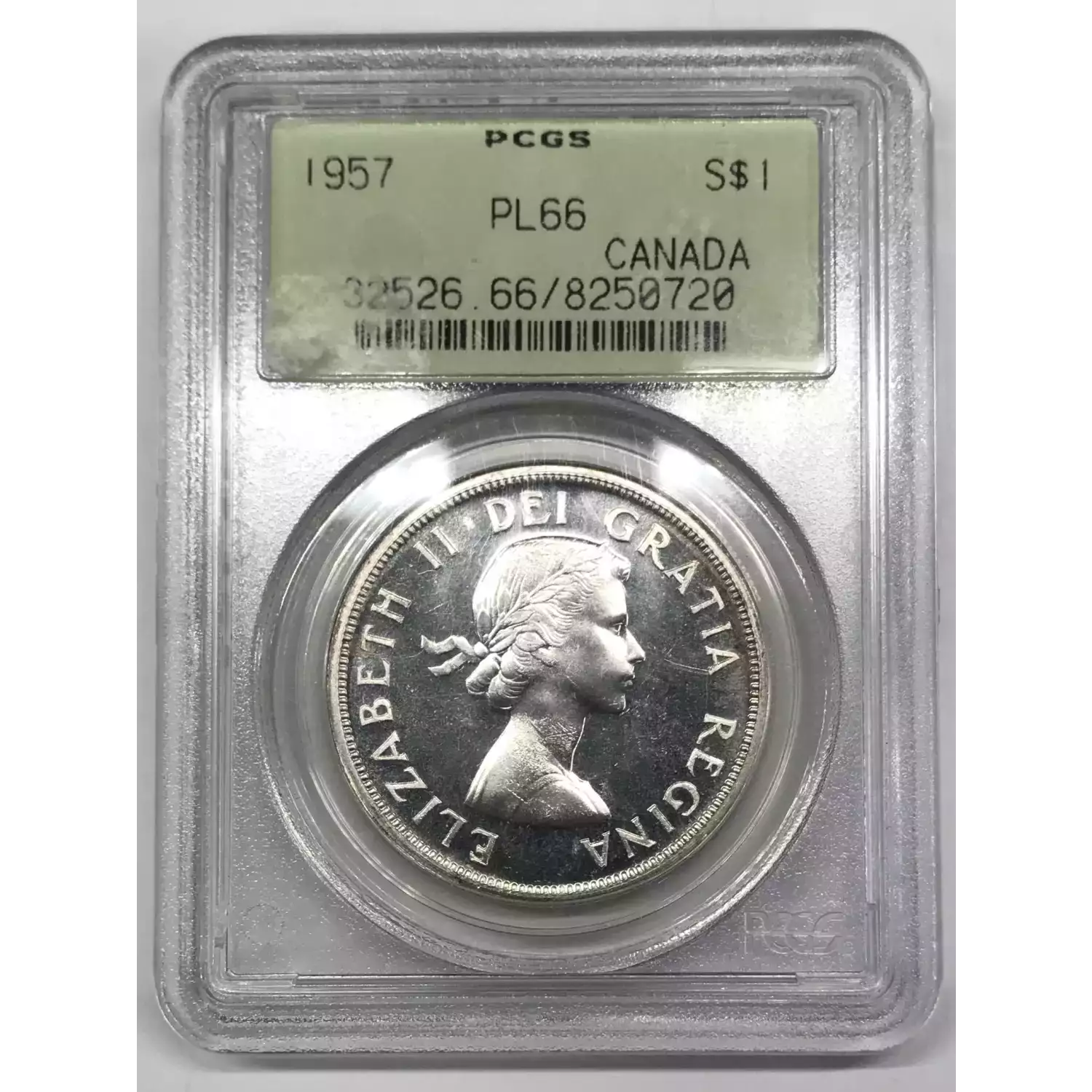 1957 CANADA Silver DOLLAR PCGS PL-66 - Old Pueblo Coin