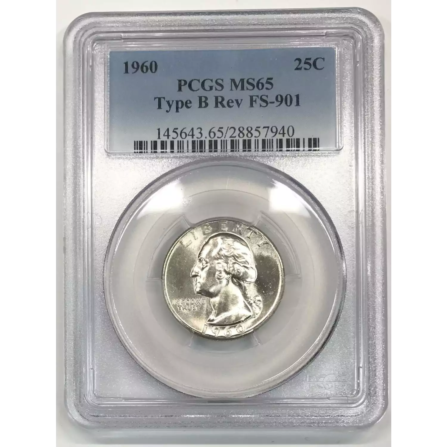 1960 Silver Washington Quarter PCGS MS-65 Type B Rev FS-901 - Old Pueblo Coin
