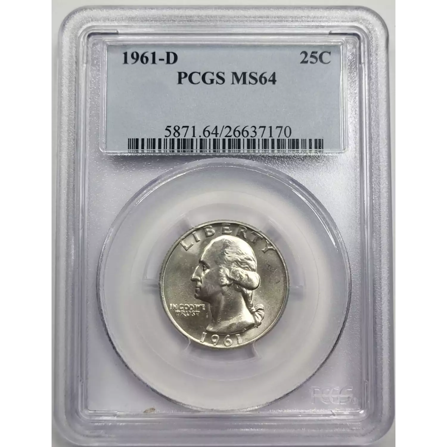 1961-D Silver Washington Quarter PCGS MS-64 - Old Pueblo Coin
