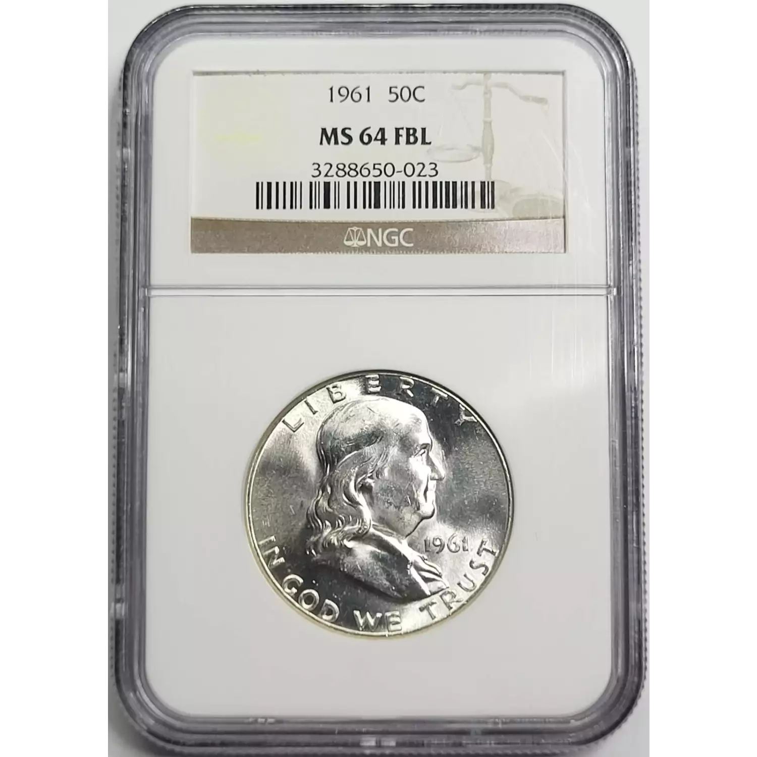 1961 Franklin Half Dollar NGC MS-64 FBL - Old Pueblo Coin