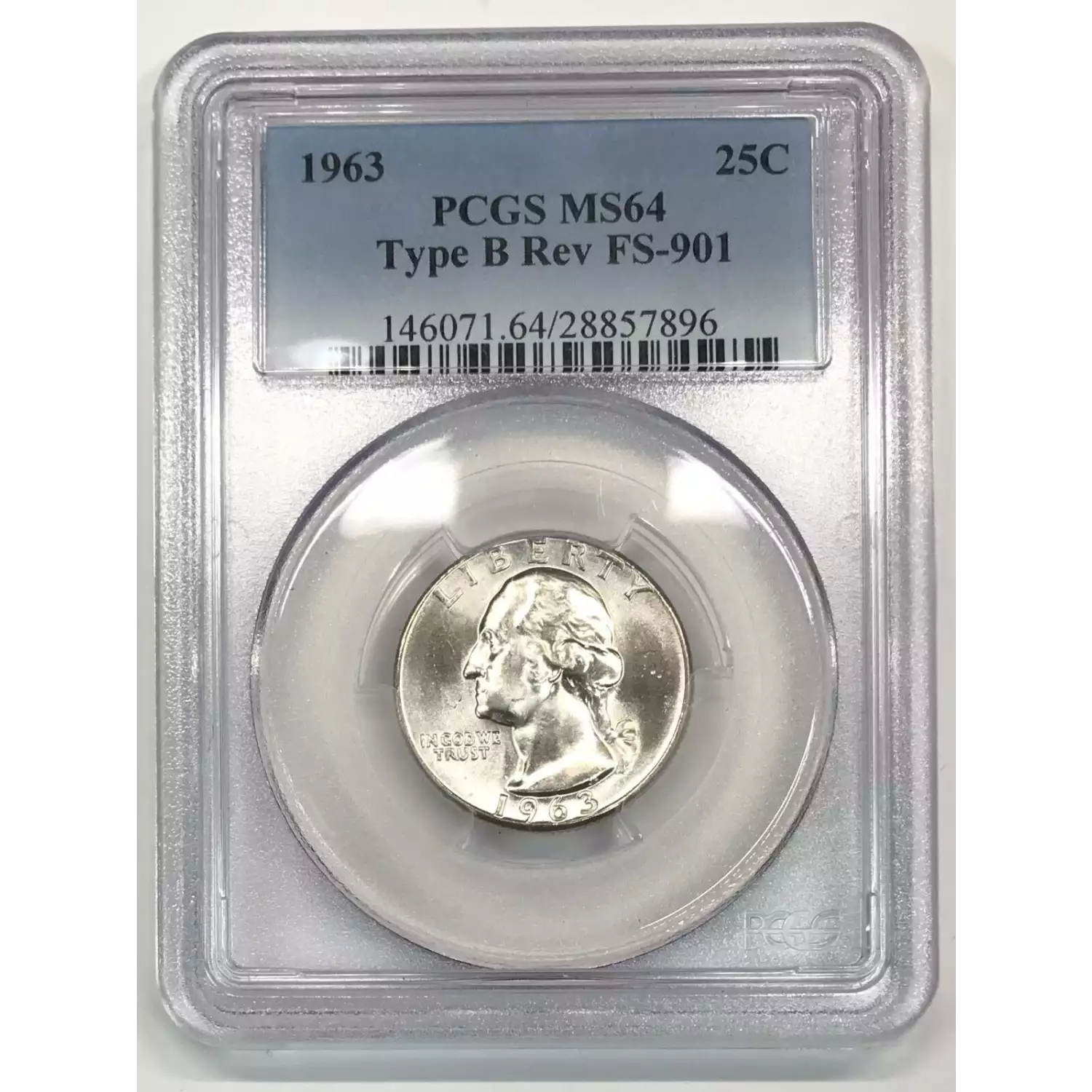 1963 Silver Washington Quarter PCGS MS-64 Type B Rev FS-901 - Old Pueblo Coin