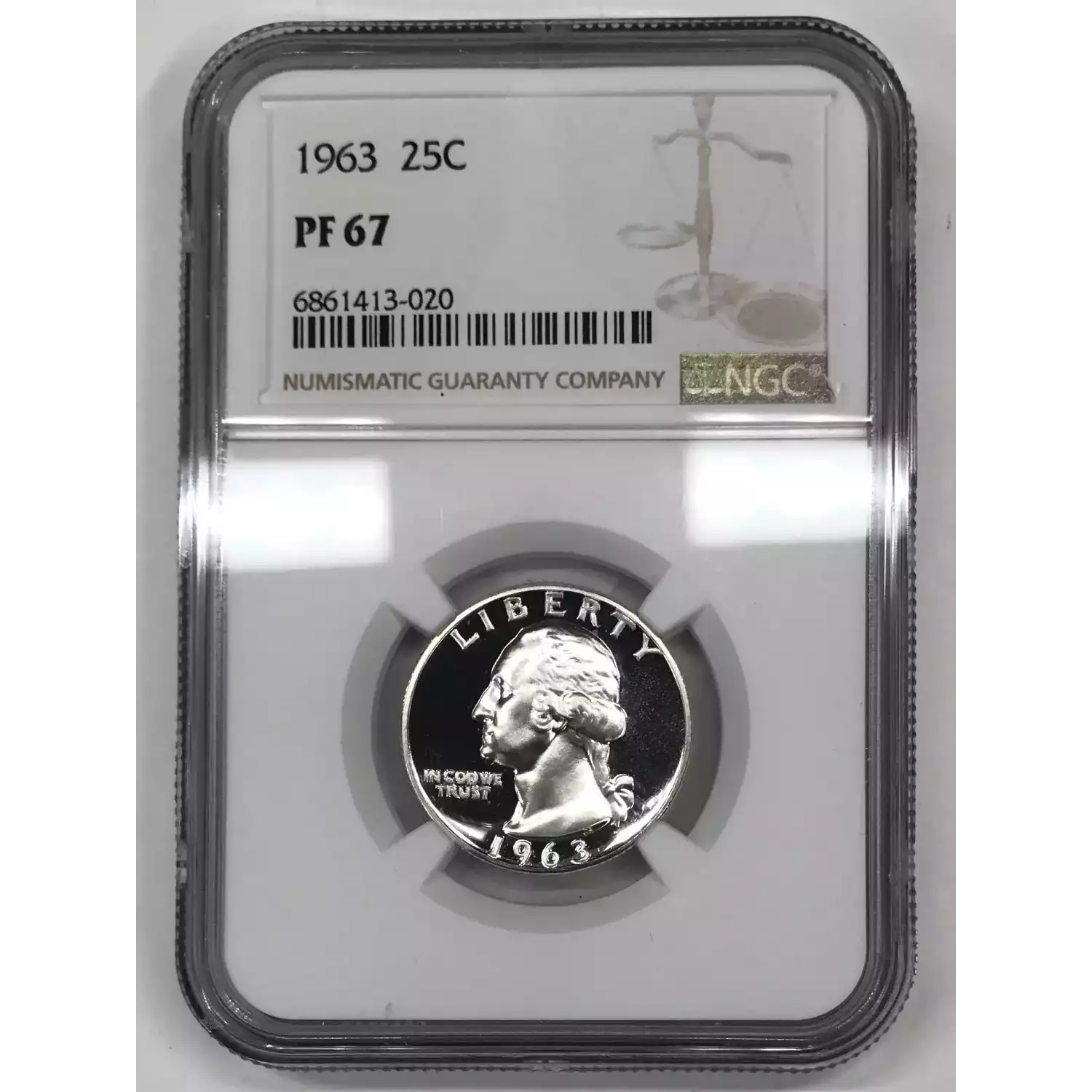 1963 Silver Washington Quarter NGC PF-67 - Old Pueblo Coin
