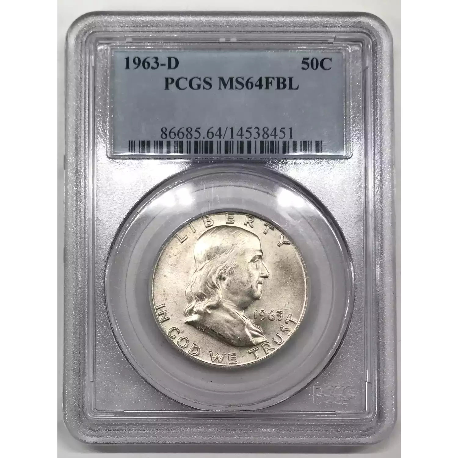 1963-D Franklin Half Dollar PCGS MS-64 FBL - Old Pueblo Coin