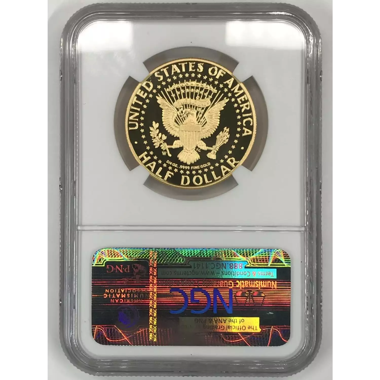 2014-W Kennedy 50th Anniversary 3/4 oz Gold Half Dollar NGC PF-70 ULTRA CAMEO HIGH RELIEF 50th ...