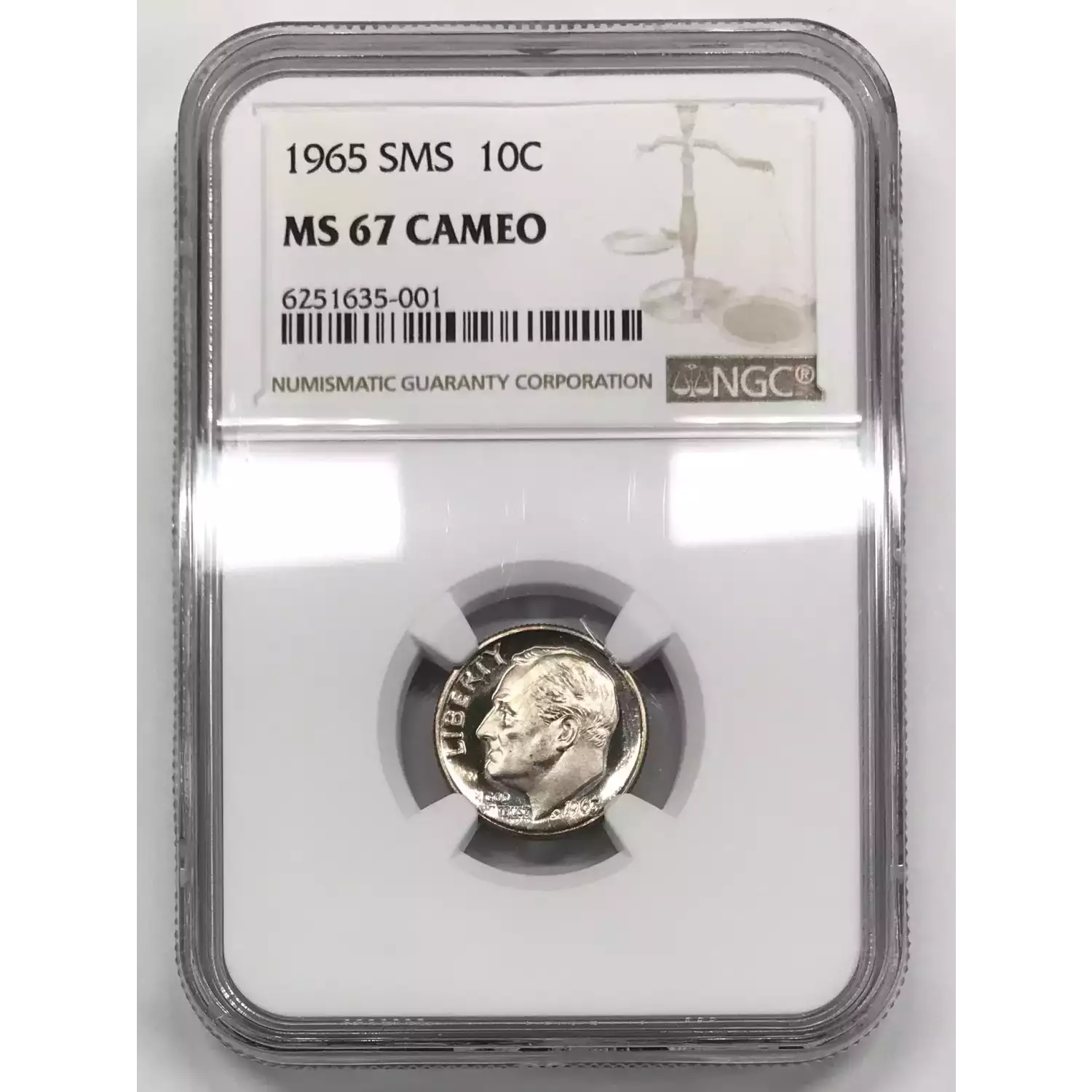 1965 Roosevelt Dime NGC MS-67 CAMEO SMS - Old Pueblo Coin