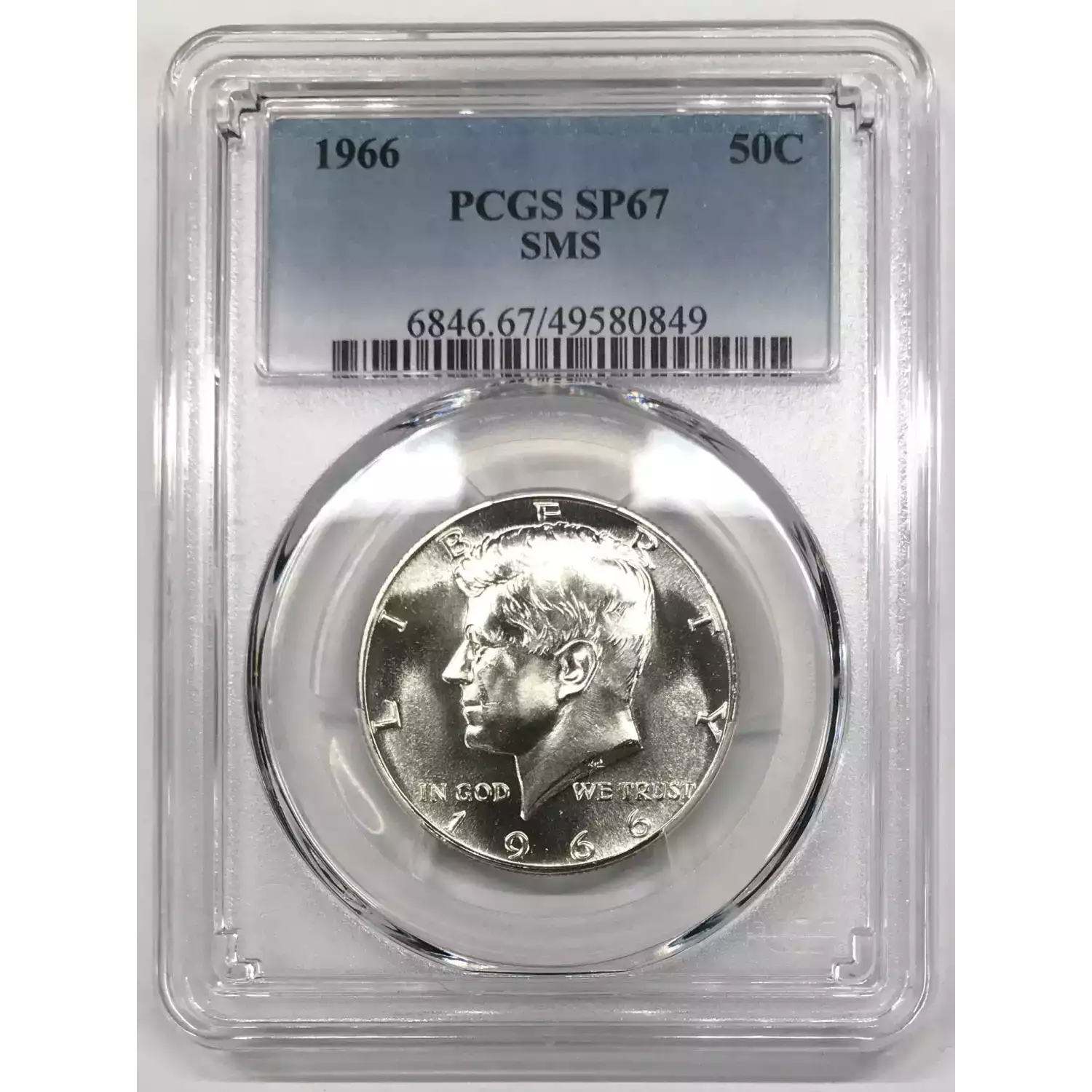 1966 Silver Clad Kennedy Half Dollar PCGS SP-67 SMS Doubled Profile DDO - Old Pueblo Coin