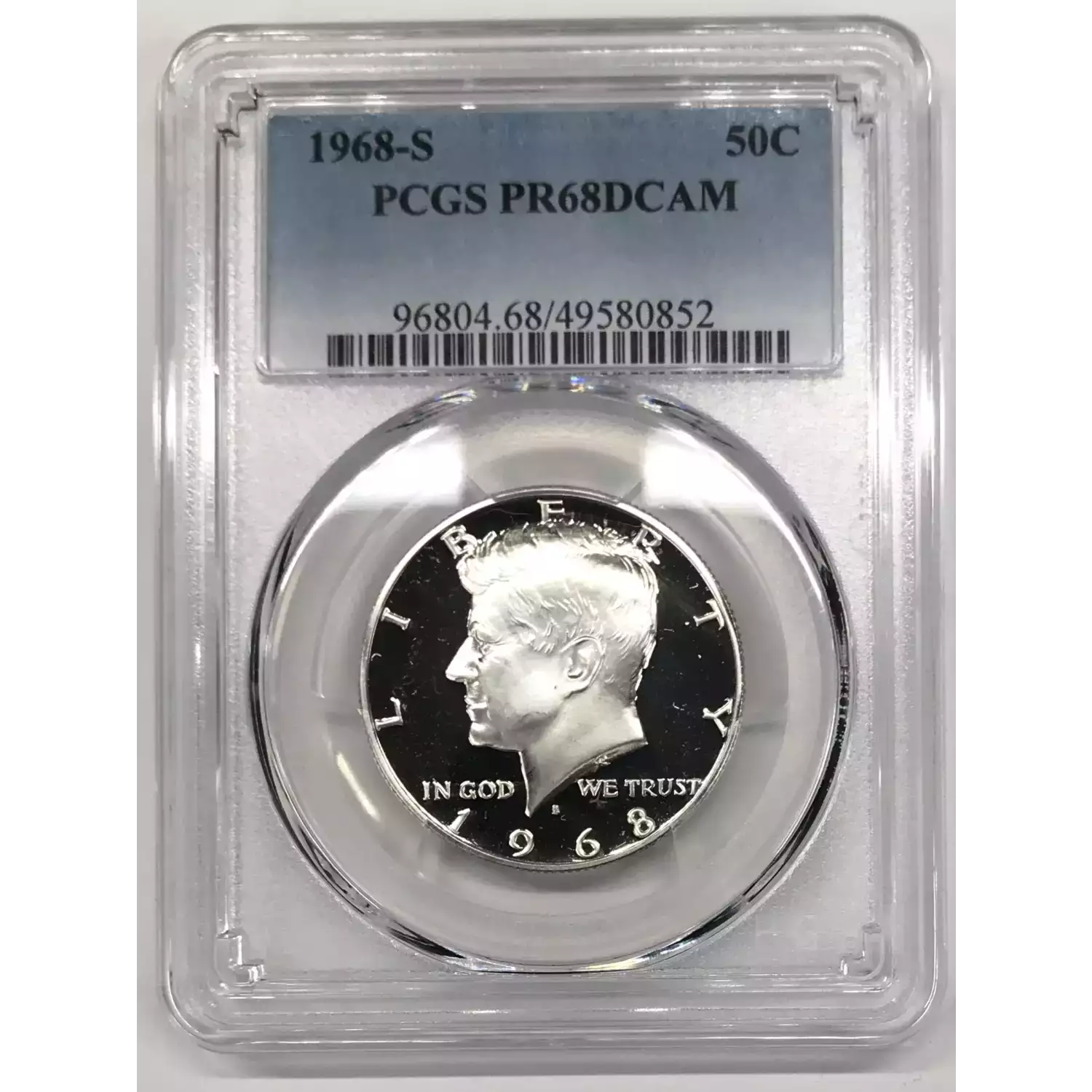 1968-S Silver Clad Kennedy Half Dollar PCGS PR-68 DCAM - Old Pueblo Coin