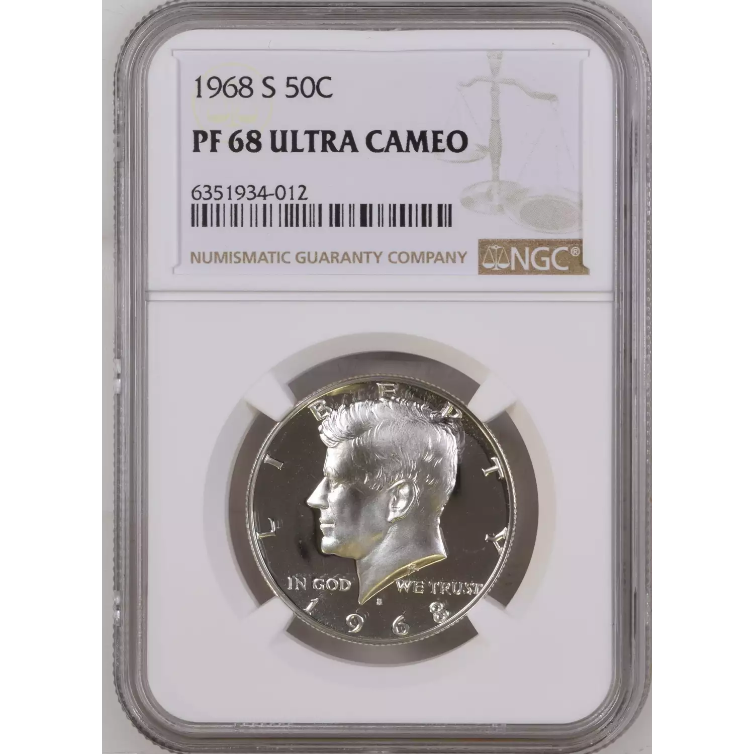 1968-S Silver Clad Kennedy Half Dollar NGC PF-68 ULTRA CAMEO - Old ...