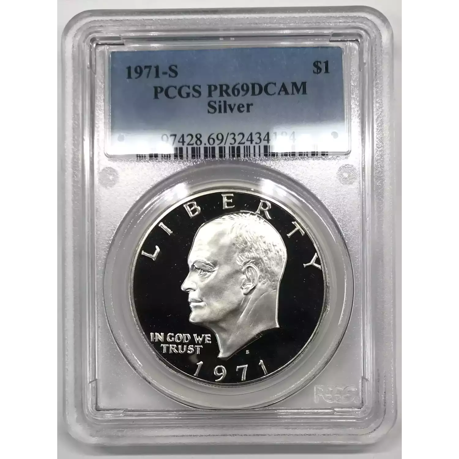 1971-S Silver Ike Eisenhower Dollar PCGS PR-69 DCAM - Old Pueblo Coin