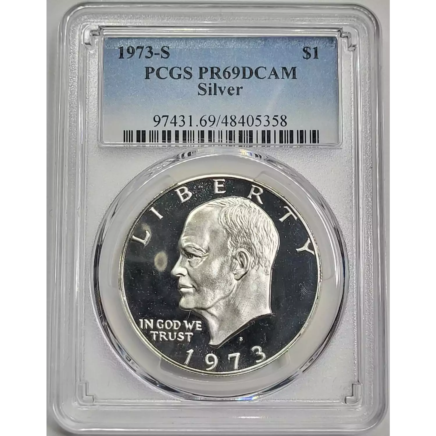 1973-S Silver Ike Eisenhower Dollar PCGS PR-69 DCAM Silver - Old Pueblo ...