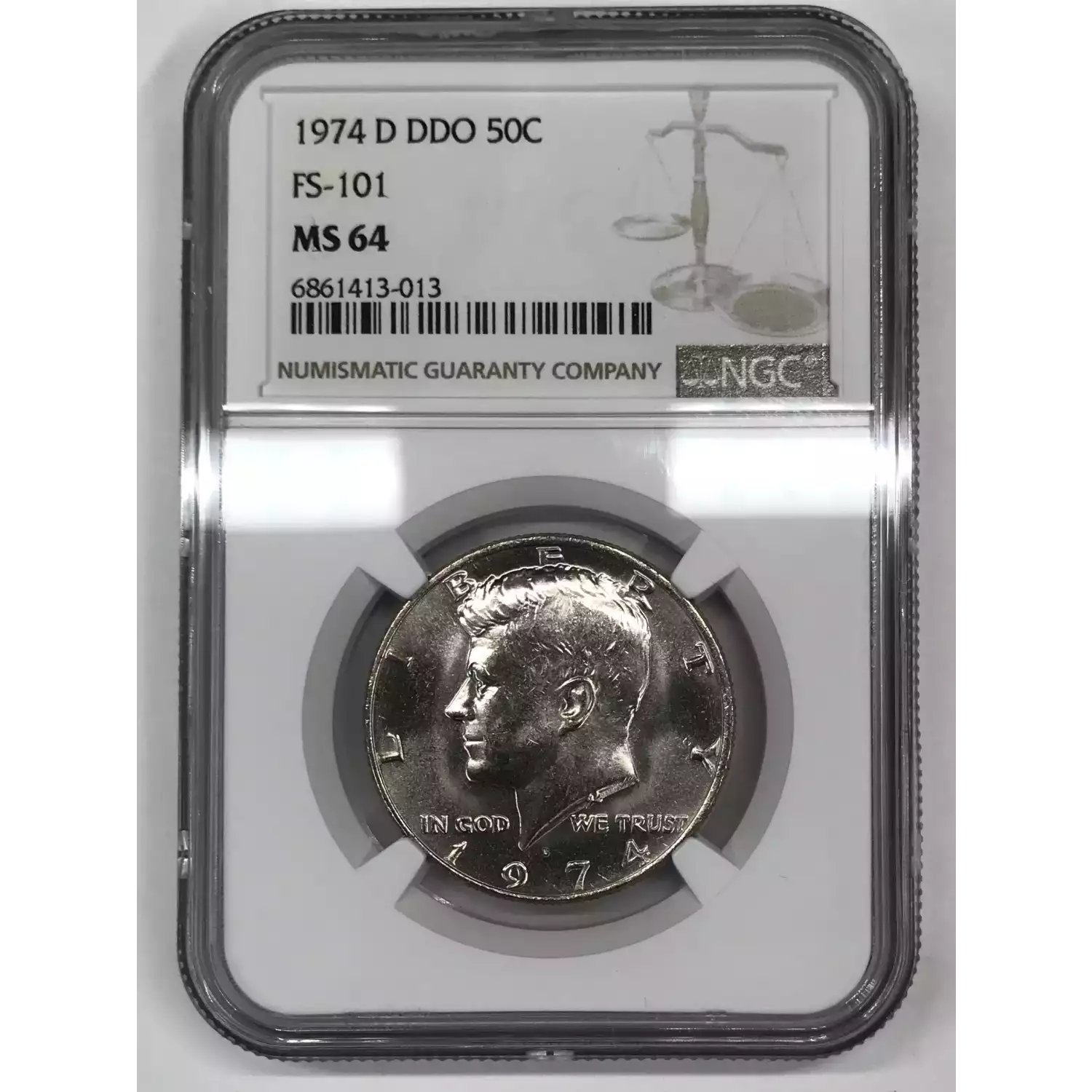 1974-D Kennedy Half Dollar NGC MS-64 FS-101 DDO - Old Pueblo Coin