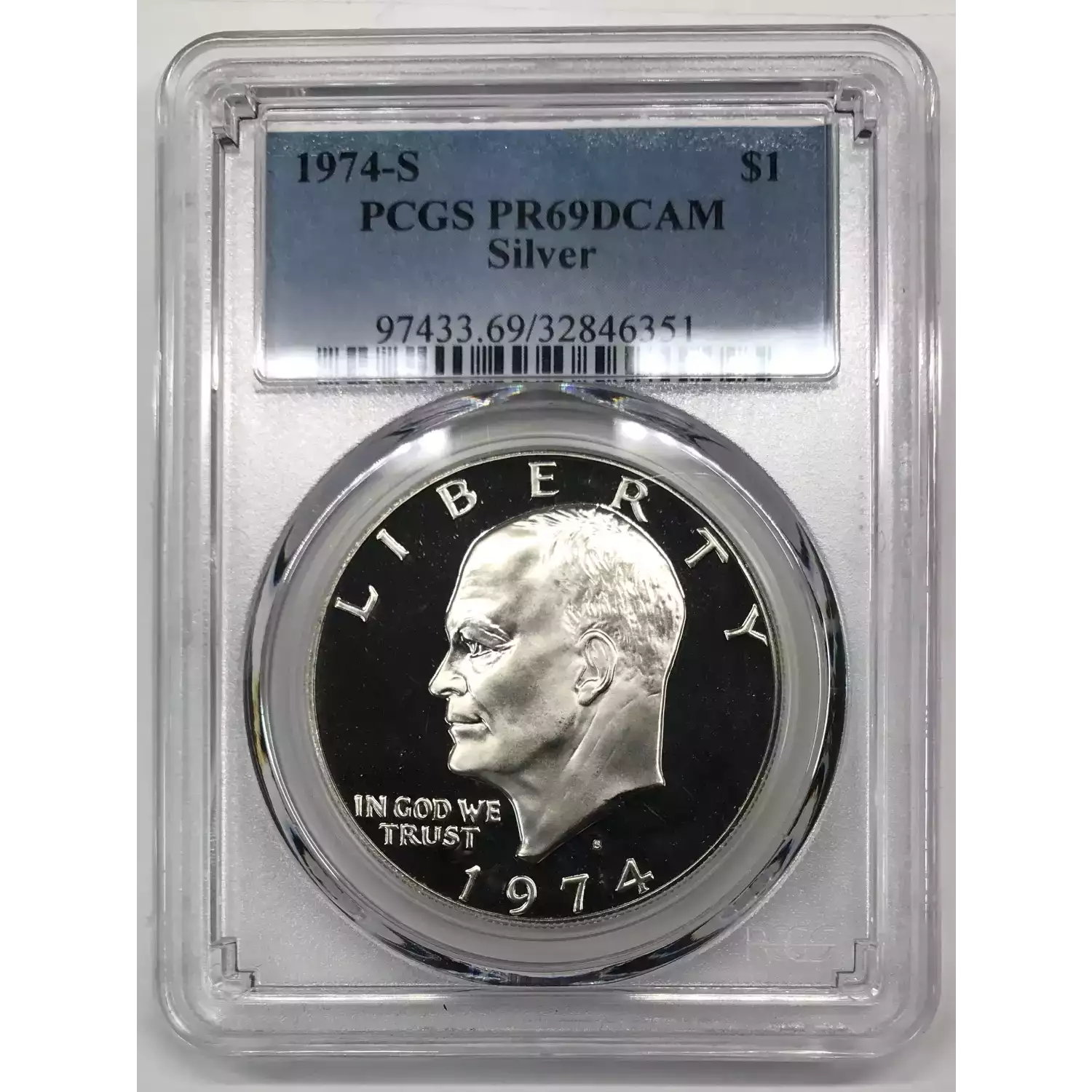 1974-S Silver Ike Eisenhower Dollar PCGS PR-69 DCAM - Old Pueblo Coin