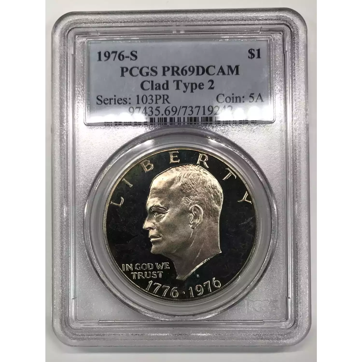 1976-S Clad Ike Eisenhower Dollar PCGS PR-69 DCAM Type 2 - Old Pueblo Coin
