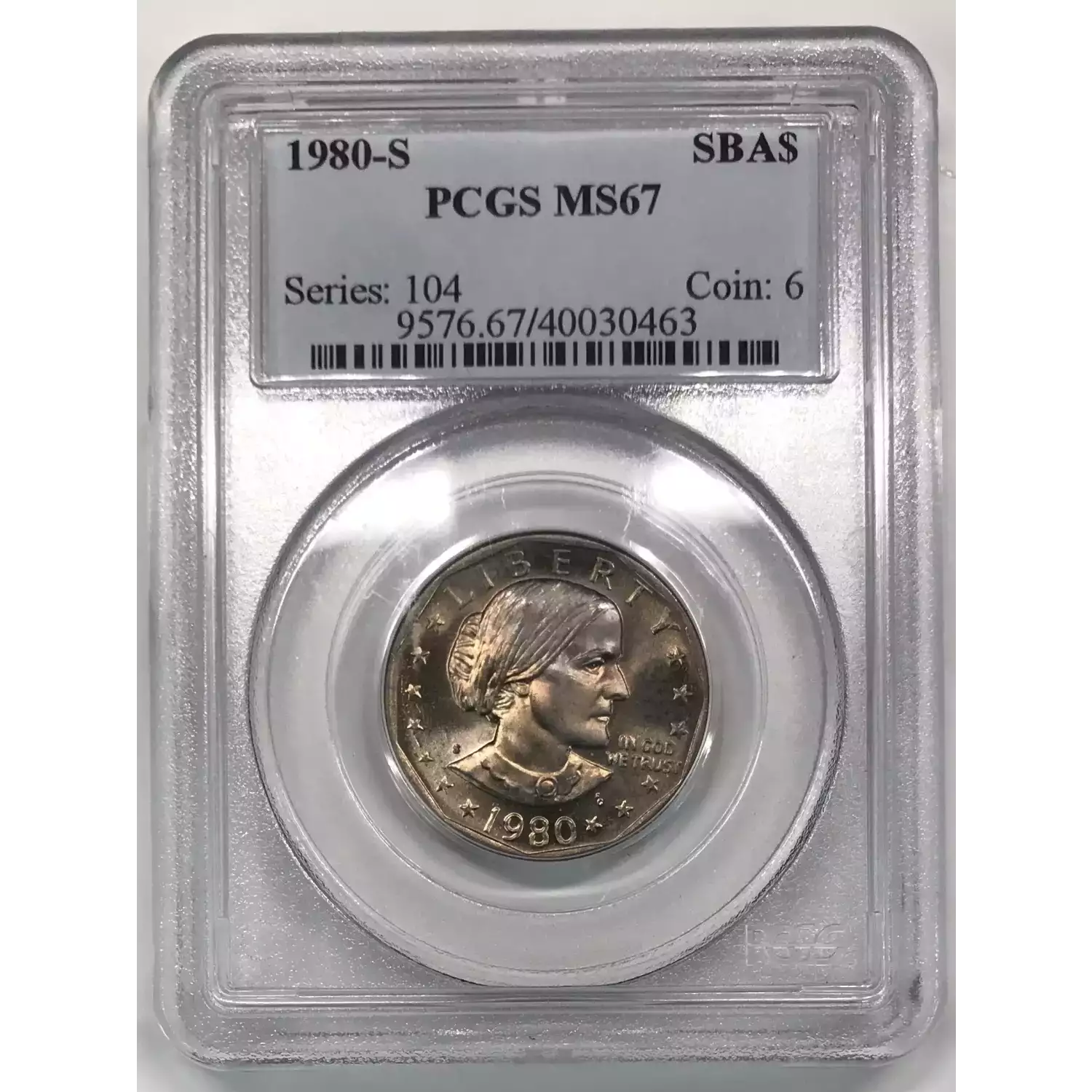 1980-S Susan B. Anthony (SBA) Dollar PCGS MS-67 - Old Pueblo Coin