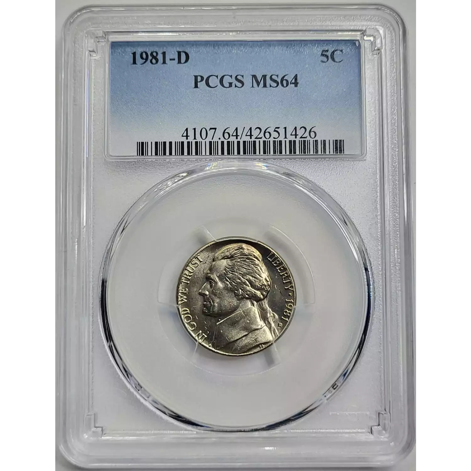 1981-D Jefferson Nickel PCGS MS-64 - Old Pueblo Coin