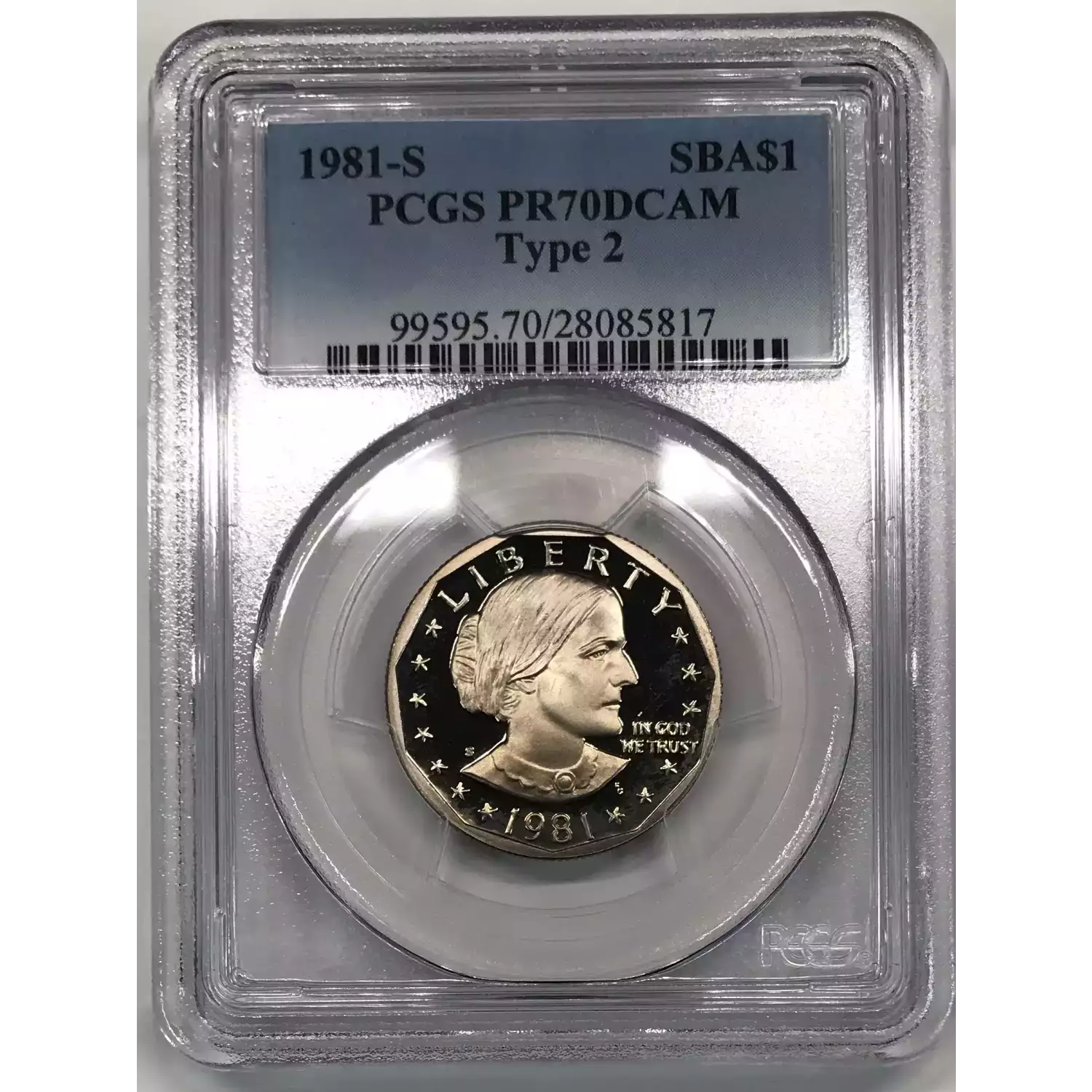 1981-S Susan B. Anthony (SBA) Dollar PCGS PR-70 DCAM Type 2 - Old Pueblo Coin