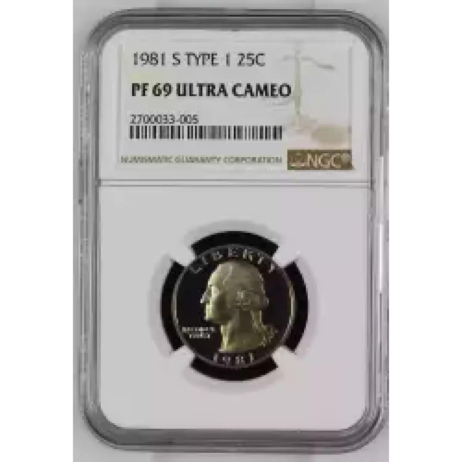 1981-S Washington Quarter NGC PF-69 ULTRA CAMEO Type 1 - Old Pueblo Coin