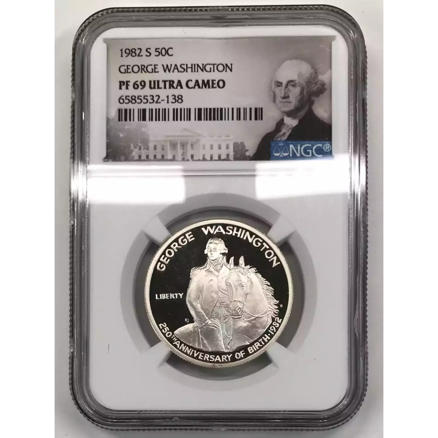 1982-S George Washington 250th Commemorative Silver Half Dollar NGC PF ...