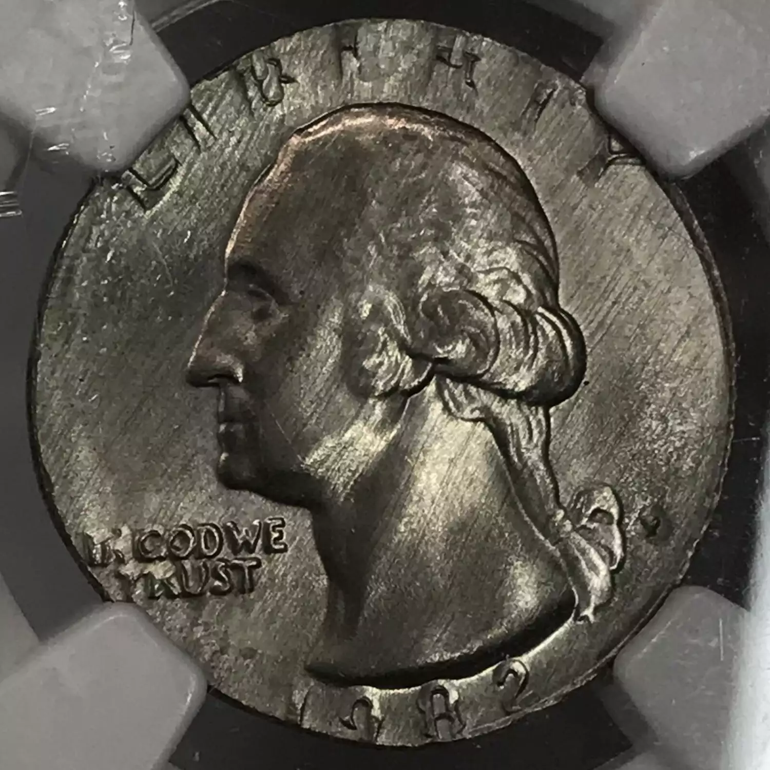 1982 Washington Quarter NGC MS-63 STRUCK ON 5C PLANCHET 5.1 GR - Old ...