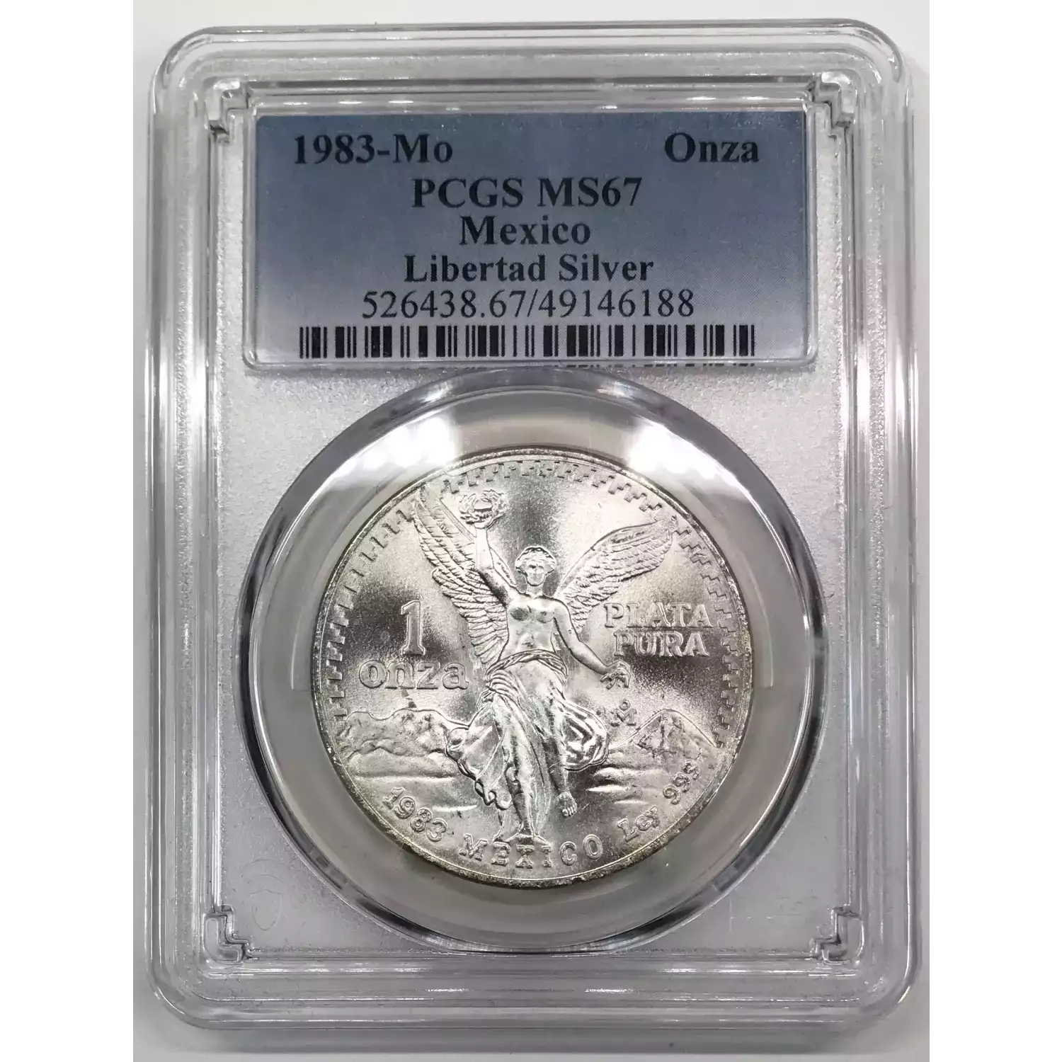 1983-Mo Mexico 1 oz Silver Libertad Onza PCGS MS-67 Libertad Silver ...