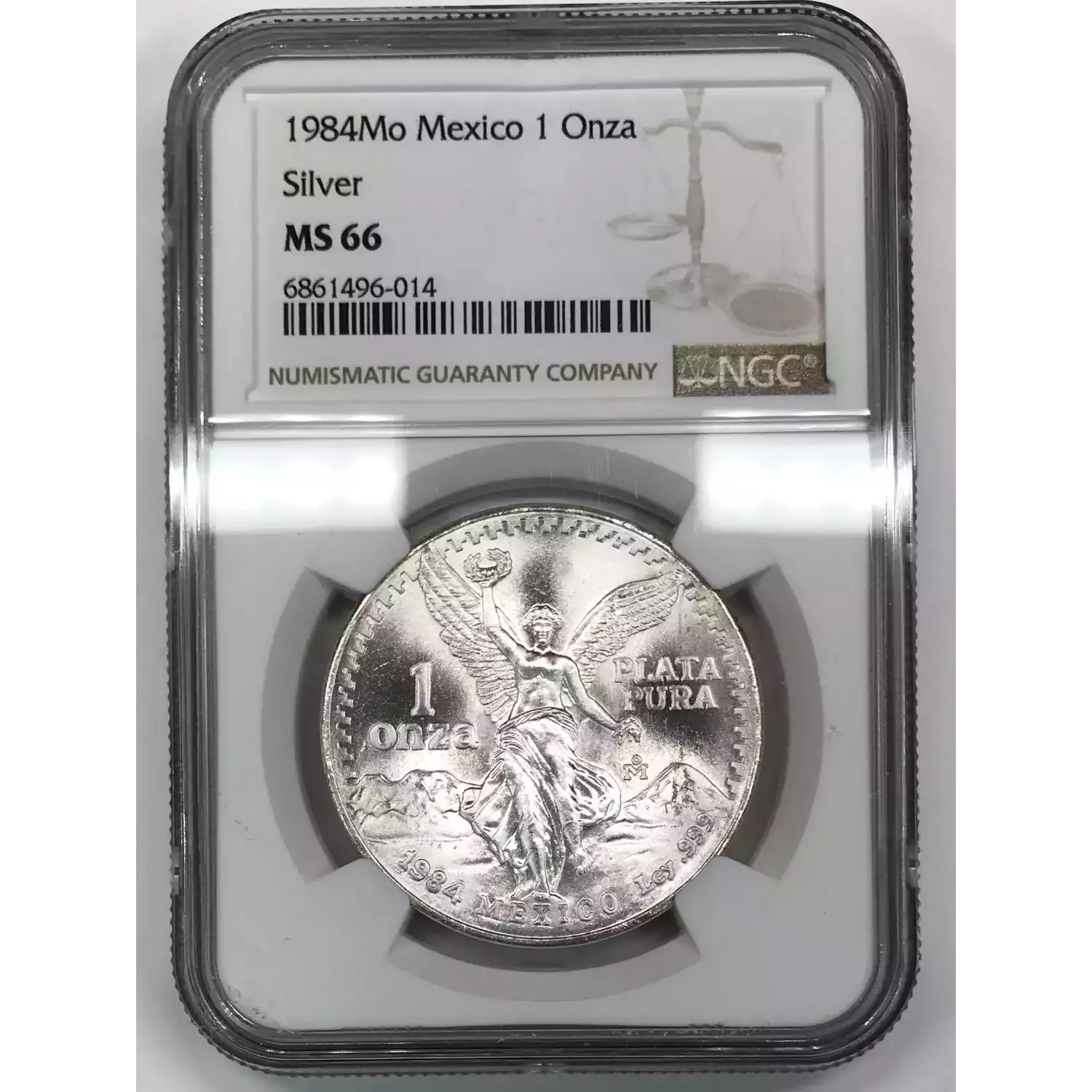 1984-Mo Mexico 1 oz Silver Libertad Onza NGC MS-66 - Old Pueblo Coin