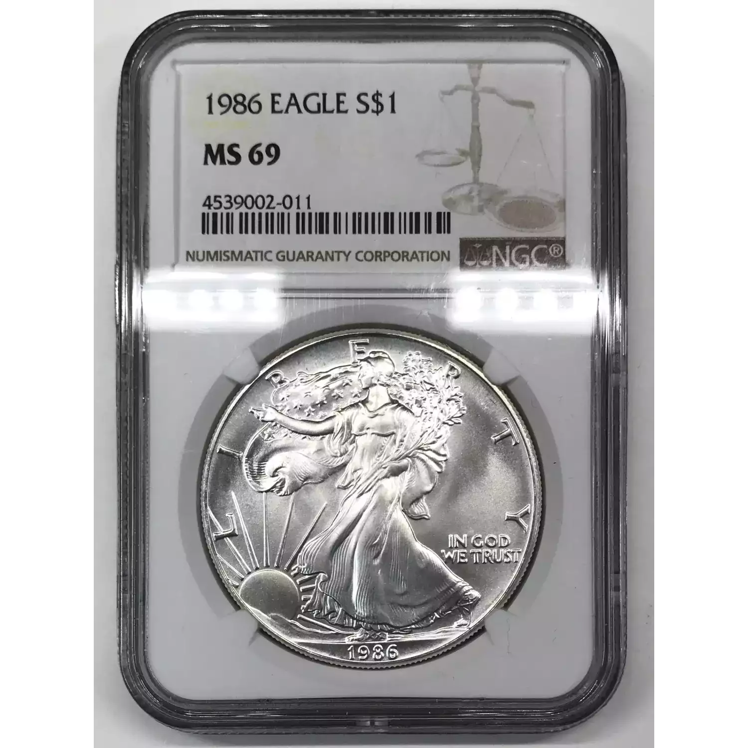 1986 Silver Eagle NGC MS-69 - Old Pueblo Coin