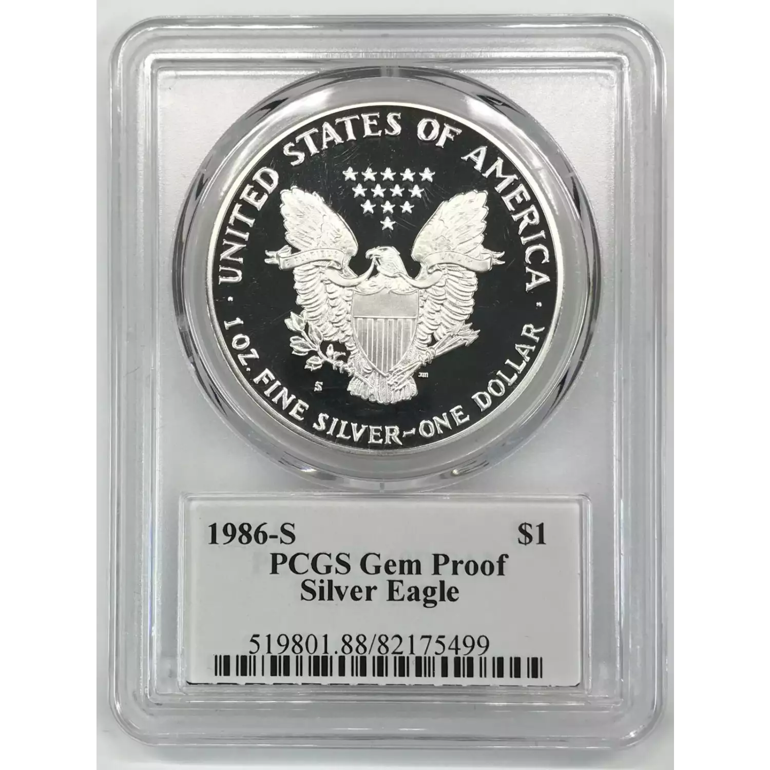 1986-S Silver Eagle PCGS Gem Proof DCAM Mercanti Signature - Old Pueblo ...