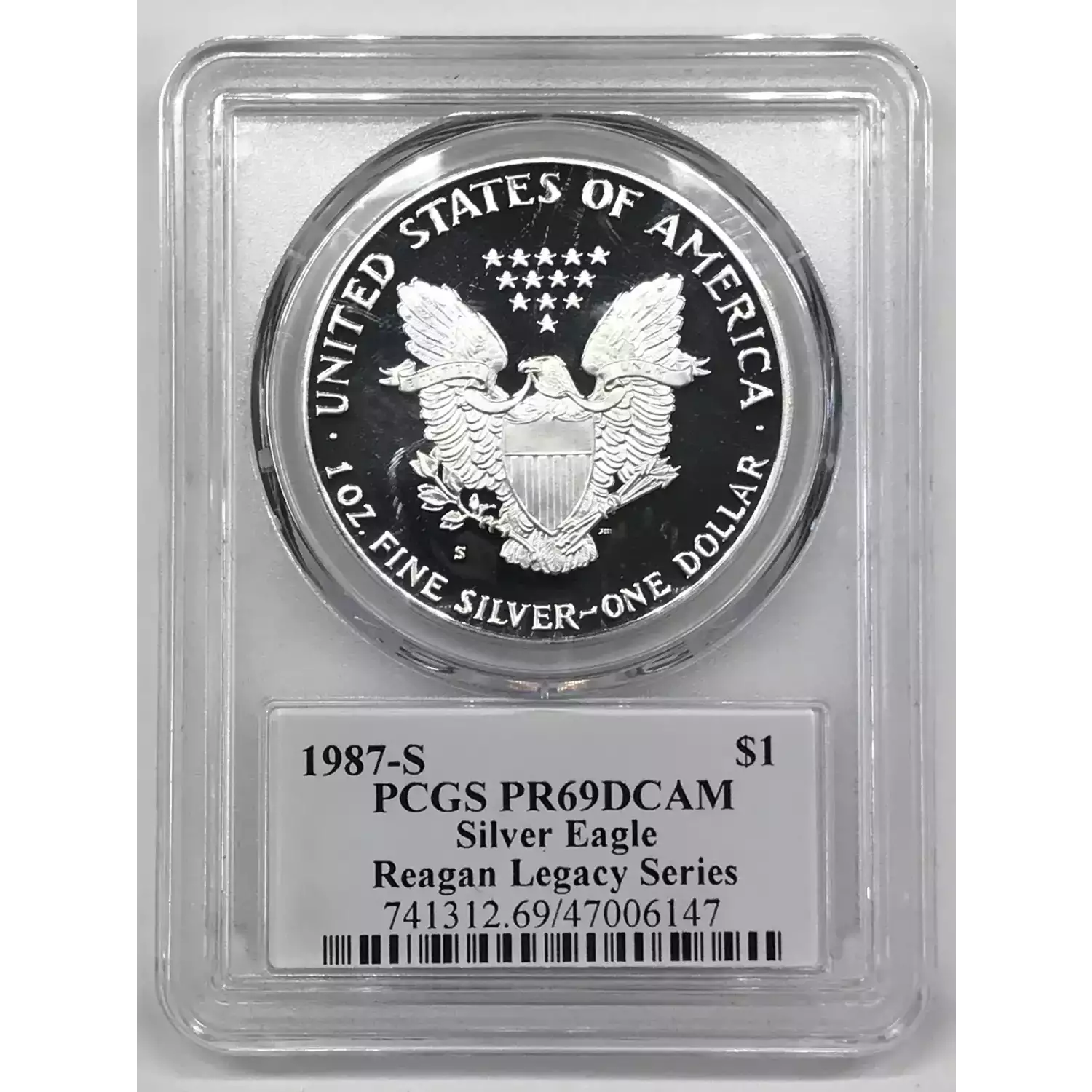 1987-S Silver Eagle PCGS PR-69 DCAM Cameron Reagan - Old Pueblo Coin
