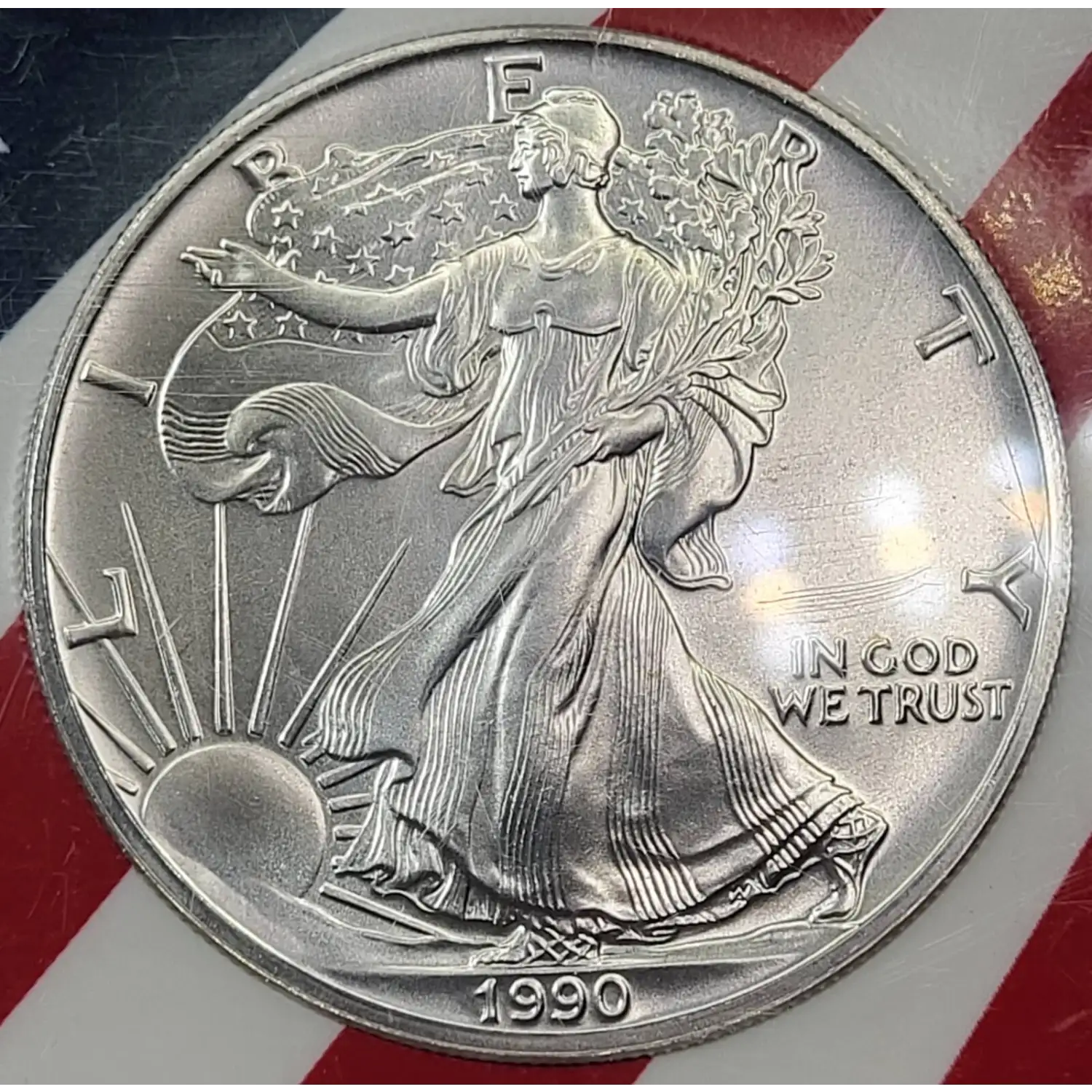 1990 Silver Eagle NGC MS-69 American Flag Slab - Old Pueblo Coin