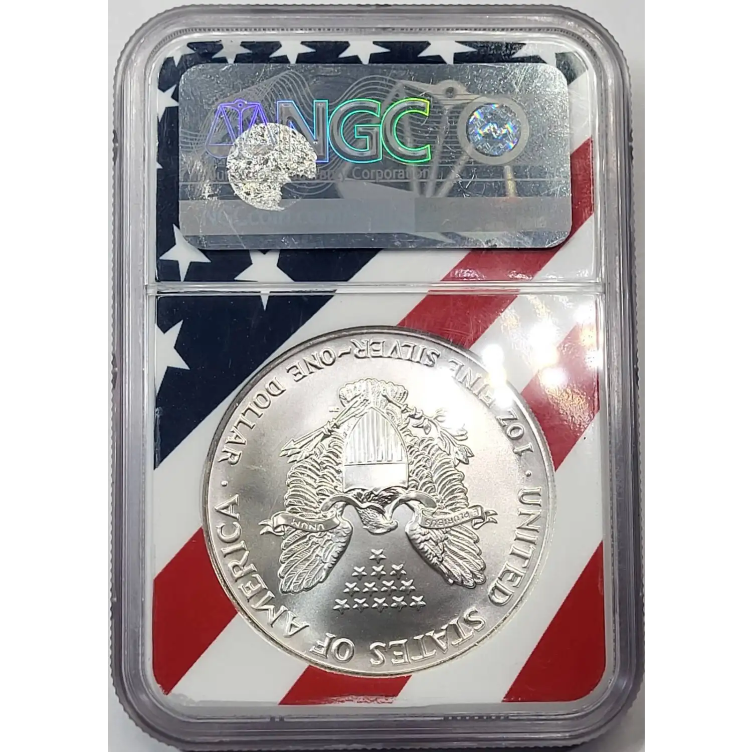 1990 Silver Eagle NGC MS-69 American Flag Slab - Old Pueblo Coin