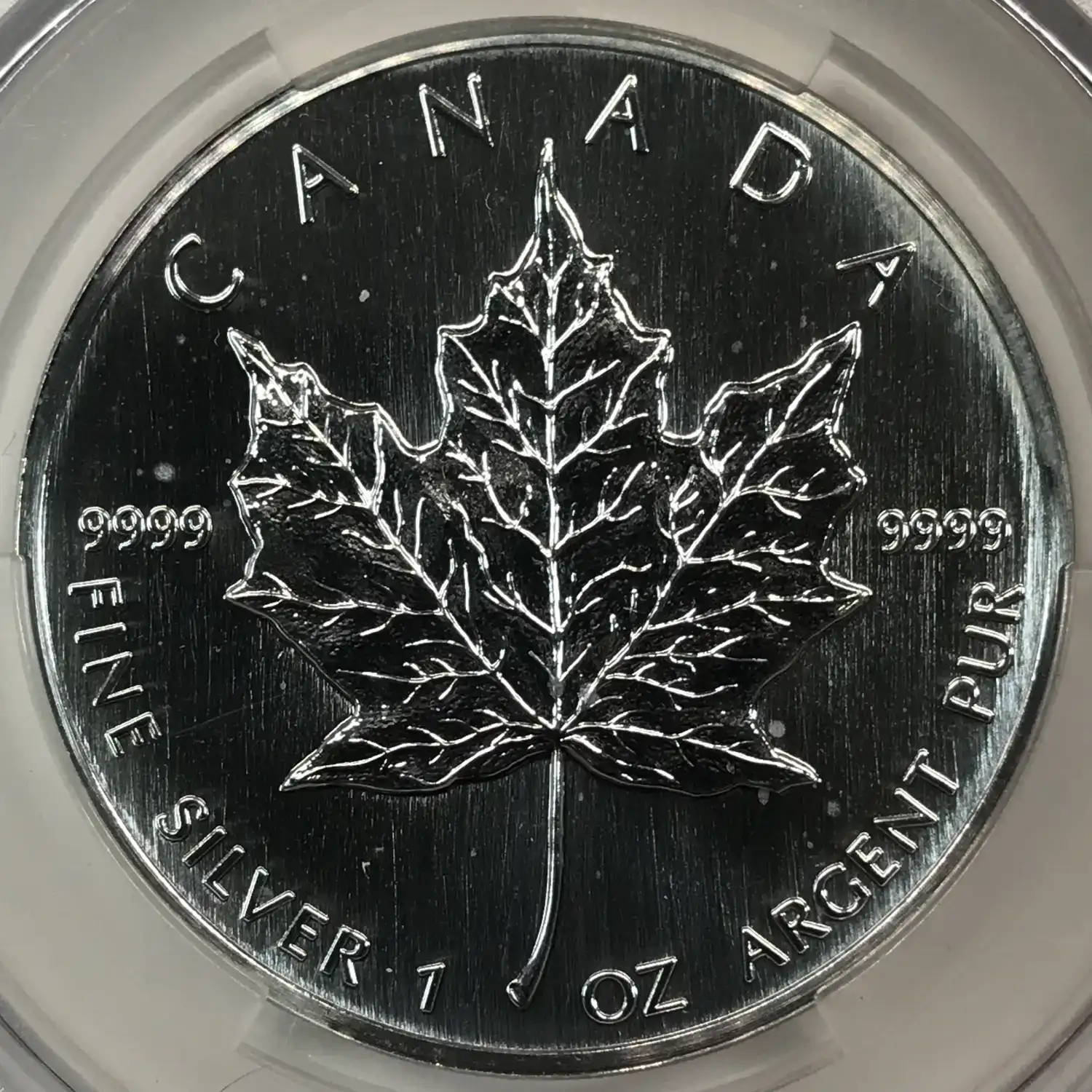 1990 Canada 1 oz Silver Maple Leaf $5 Coin CACG MS 65 CAC - Old Pueblo Coin