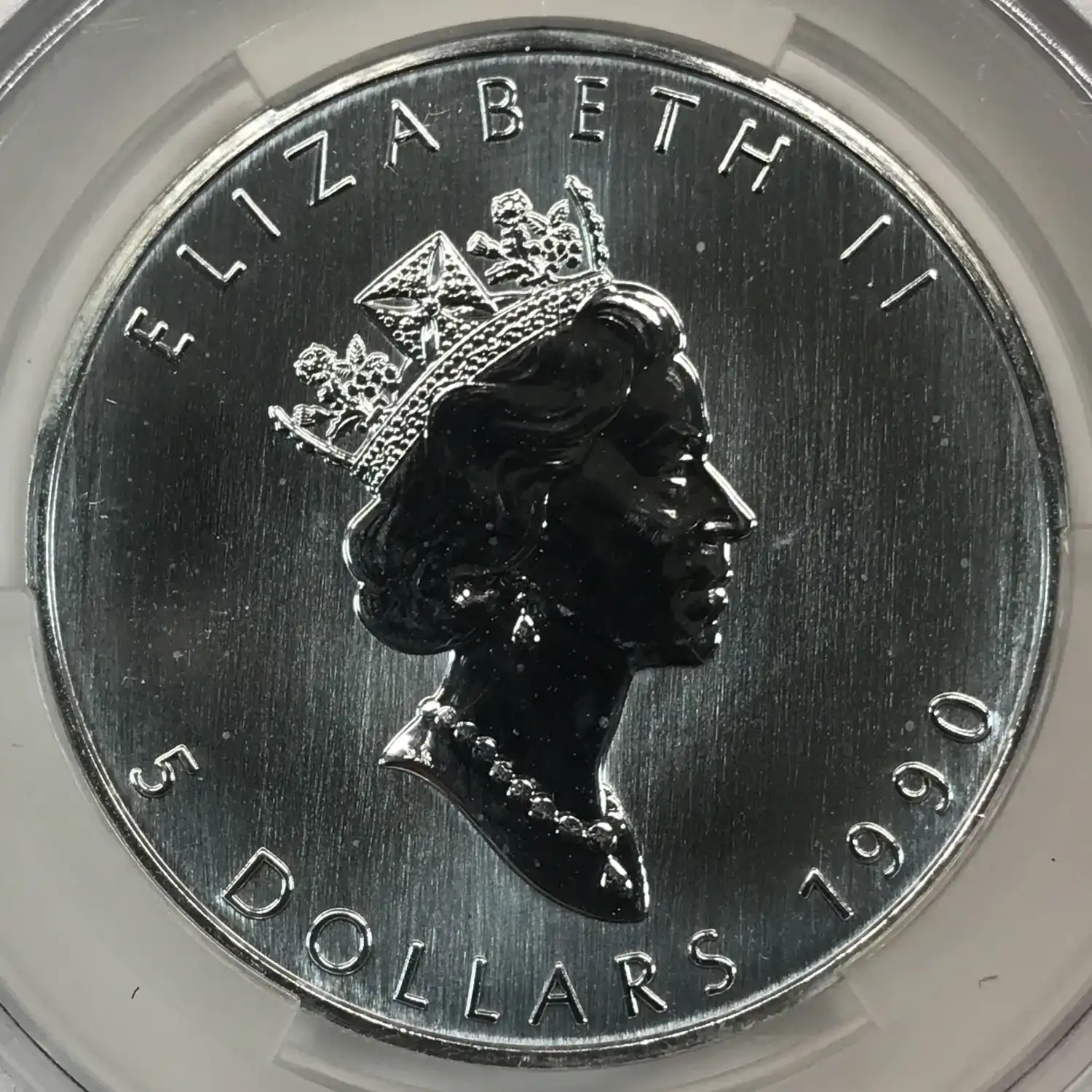 1990 Canada 1 oz Silver Maple Leaf $5 Coin CACG MS 65 CAC - Old Pueblo Coin