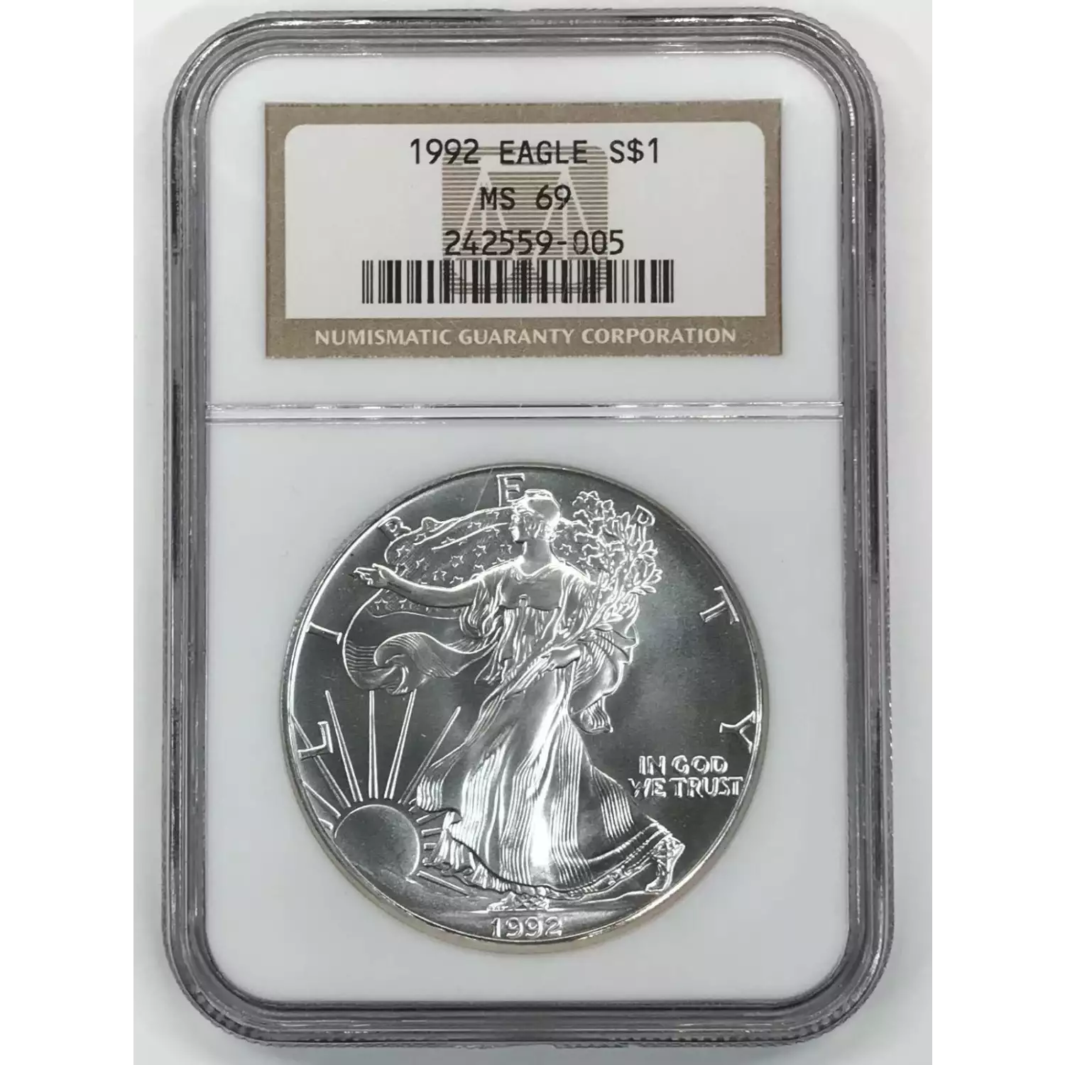 1992 Silver Eagle NGC MS-69 - Old Pueblo Coin