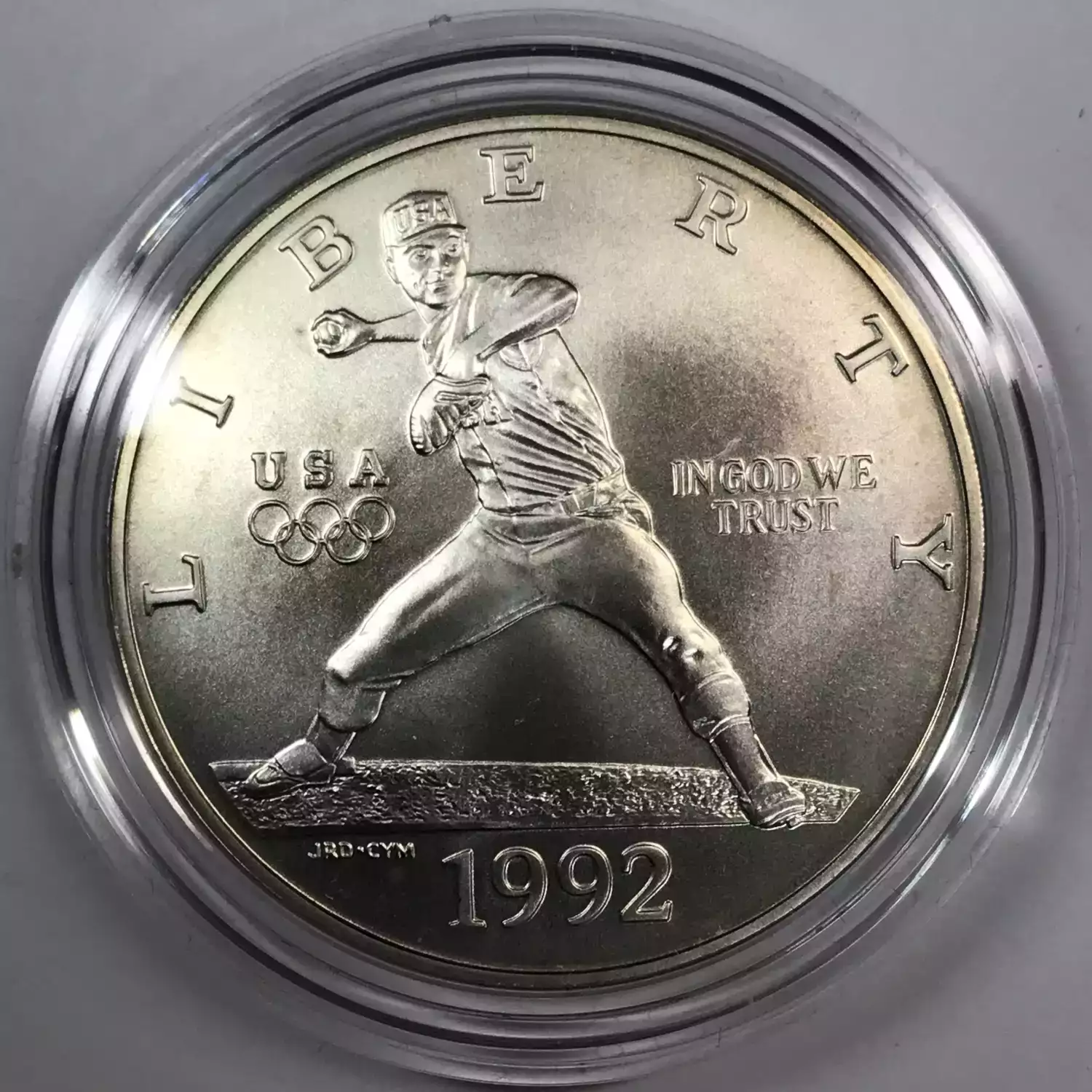 1992-D Olympic Baseball Uncirculated Silver Dollar w US Mint OGP - Box ...