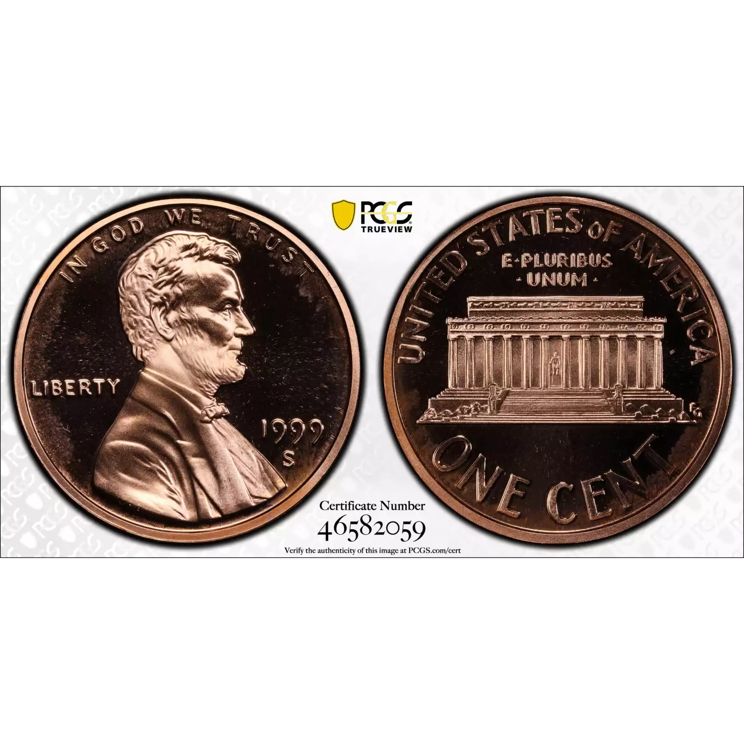 1999-S Lincoln Memorial Cent PCGS PR-68 DCAM Close AM FS-901 - Old ...