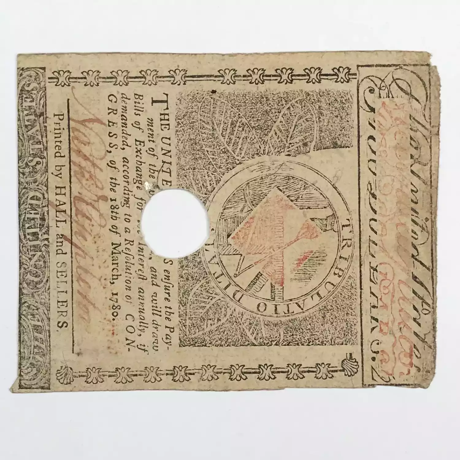May 5, 1780 $2 COLONIAL CURRENCY Massachusetts Bay MA-279 - Hall ...