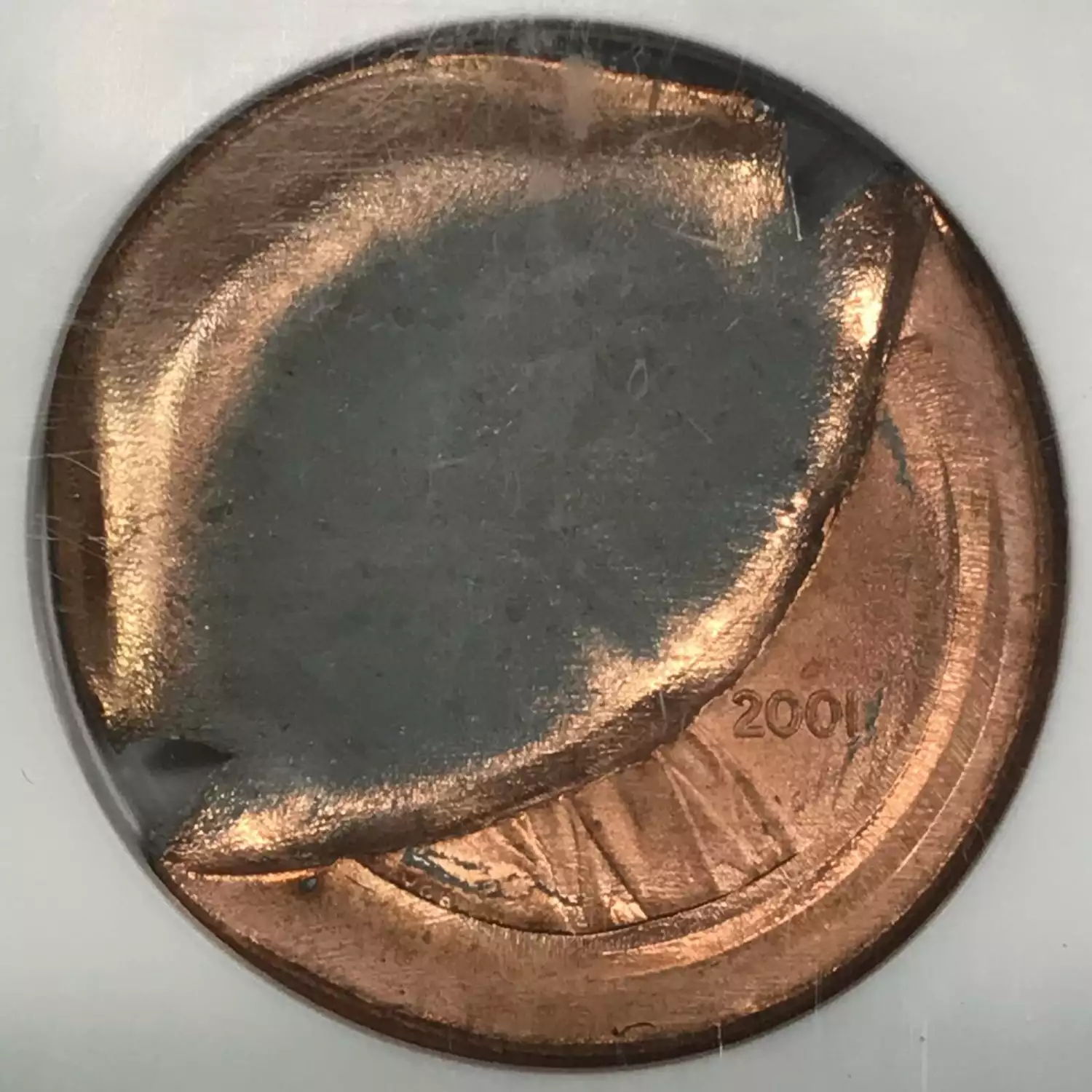 2001 Lincoln Memorial Cent NGC MS-66 RD Mint Error Broad Struck Obverse ...