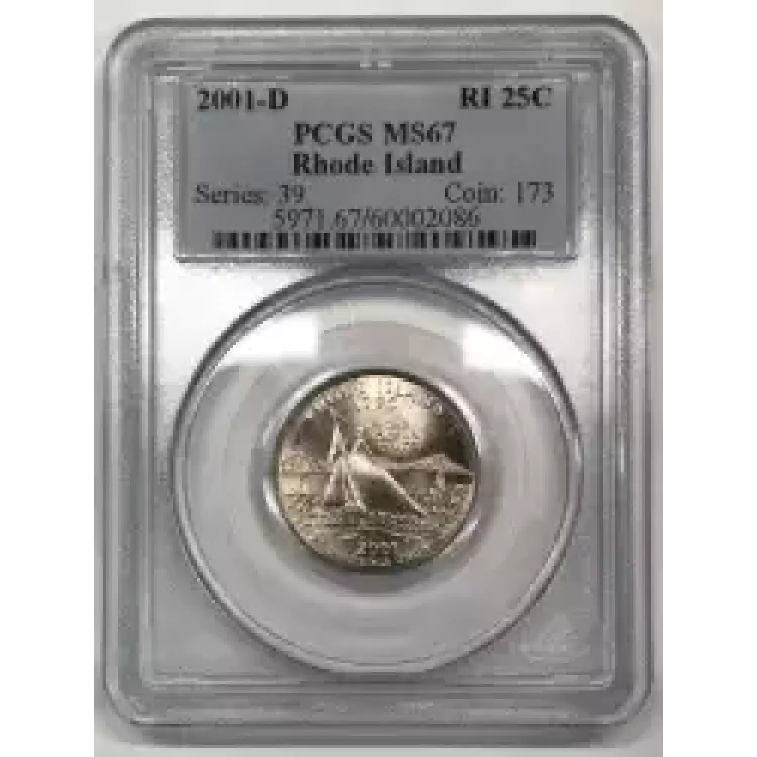 2001-D State Quarter PCGS MS-67 Rhode Island - Old Pueblo Coin