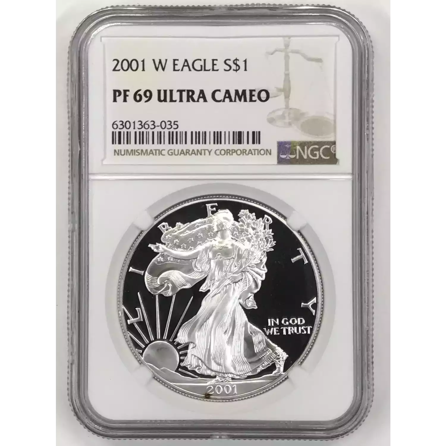 2001-W Silver Eagle NGC PF-69 ULTRA CAMEO - Old Pueblo Coin