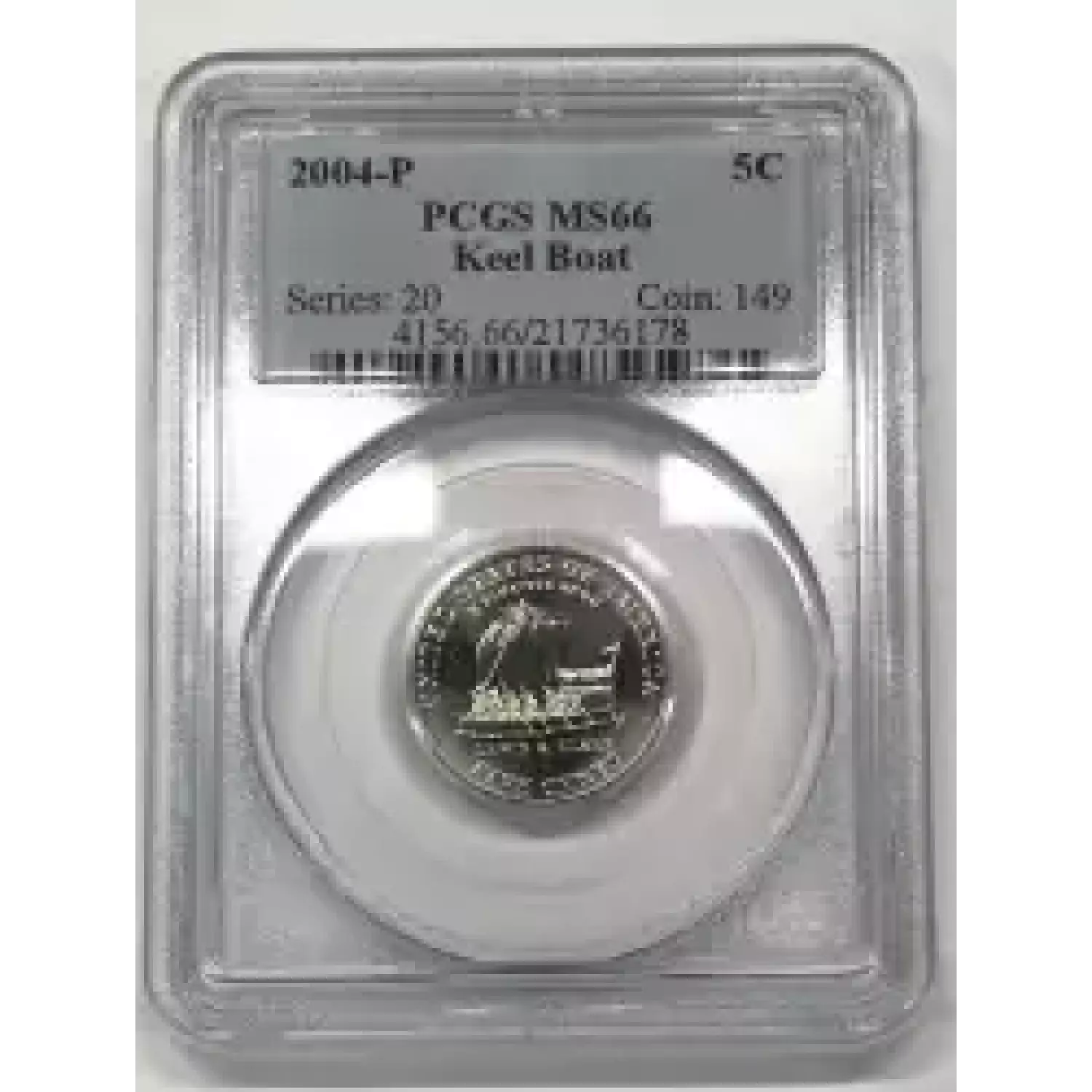 2004 Jefferson Nickel PCGS MS-66 Keel Boat - Old Pueblo Coin