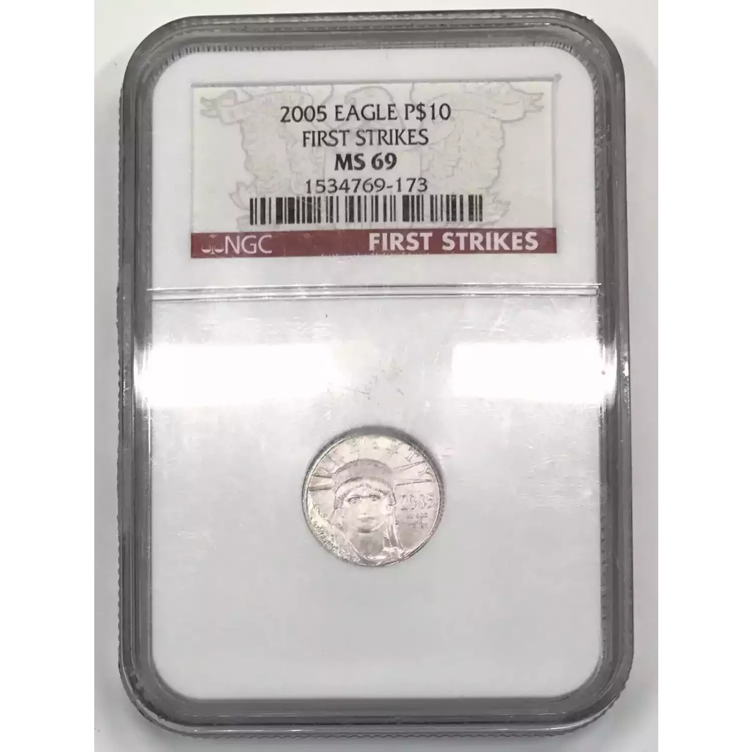 2005 1/10 oz $10 Platinum Eagle NGC MS-69 FIRST STRIKES - Old Pueblo Coin