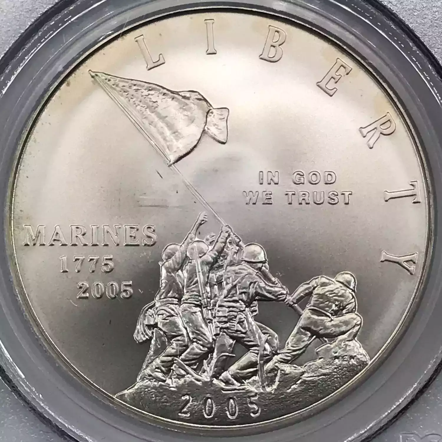2005 Marine Corps 230th Anniversary Commemorative Silver Dollar PCGS MS ...