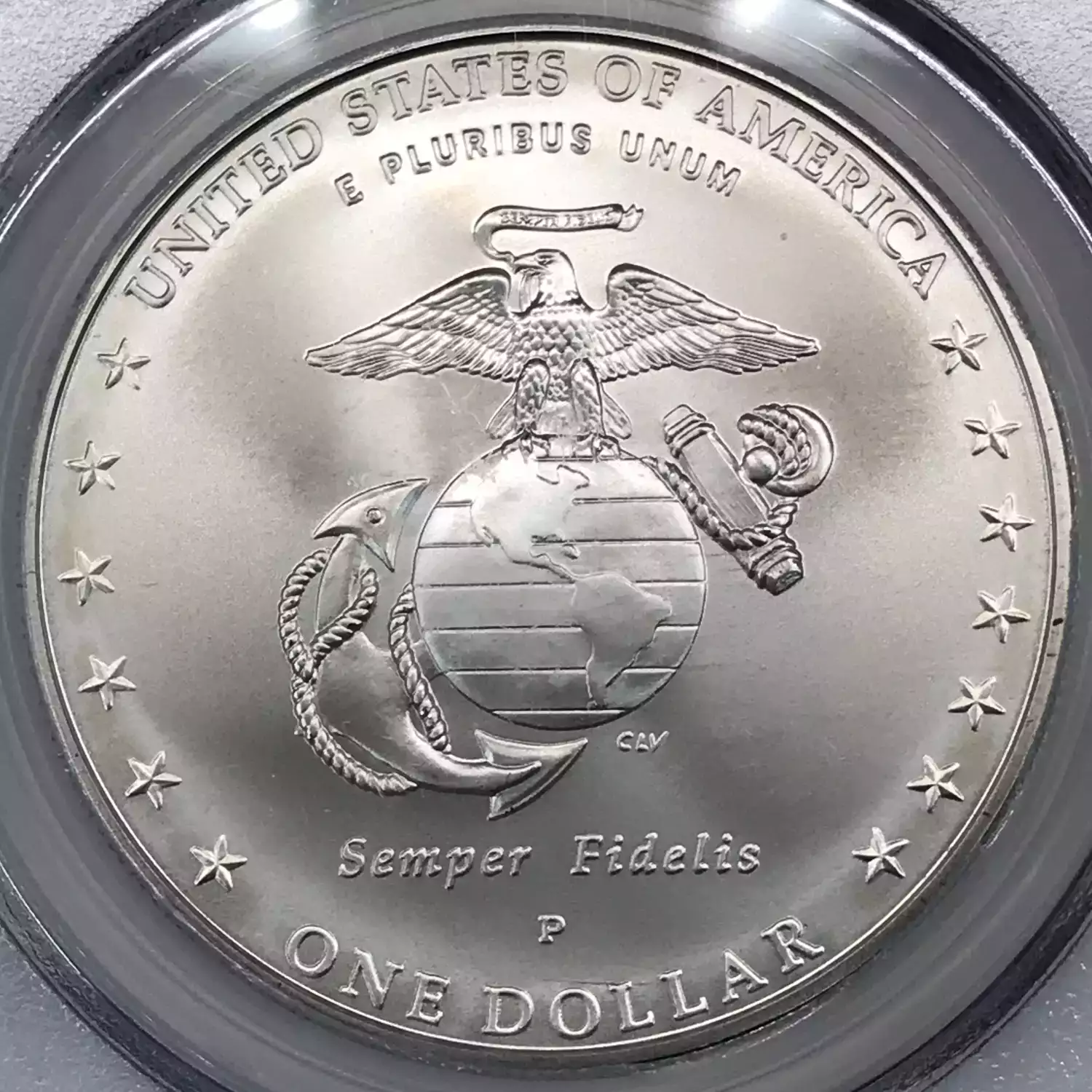 2005 Marine Corps 230th Anniversary Commemorative Silver Dollar PCGS MS ...