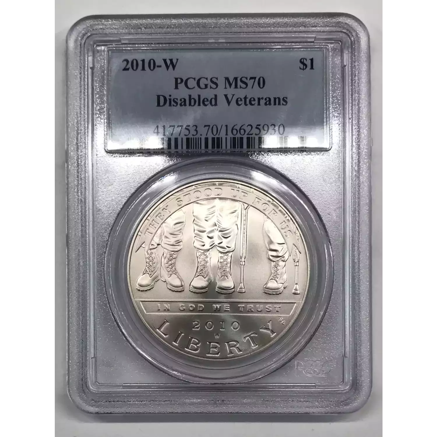 2010-W American Veterans Disabled for Life Commemorative Silver Dollar ...