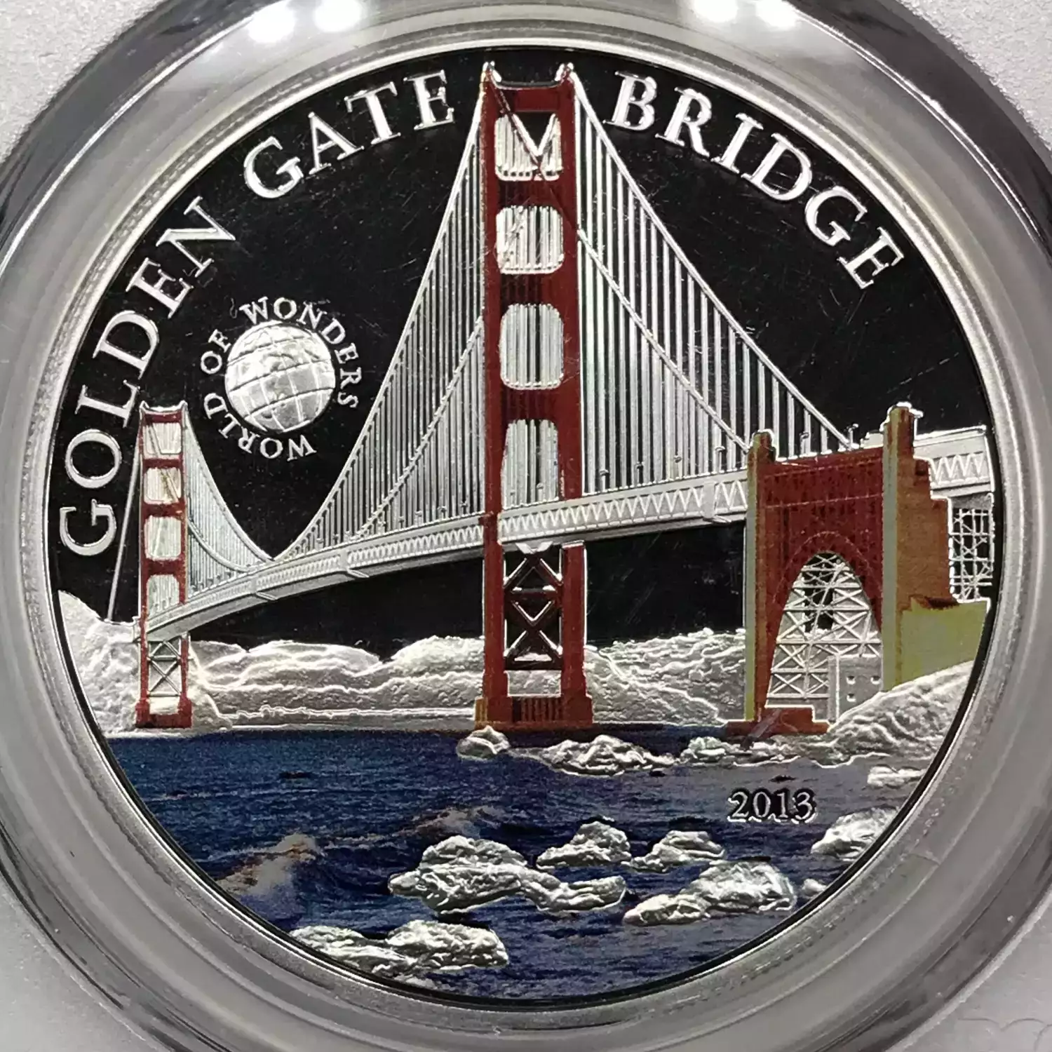 2013 PALAU Silver 5 DOLLARS PCGS PR-70 DCAM Golden Gate Bridge - Old ...