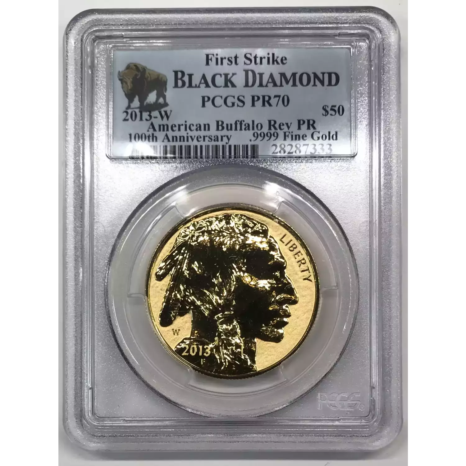 2013-W 1 oz $50 Gold Buffalo PCGS PR-70 Reverse Proof First Strike - Old Pueblo Coin