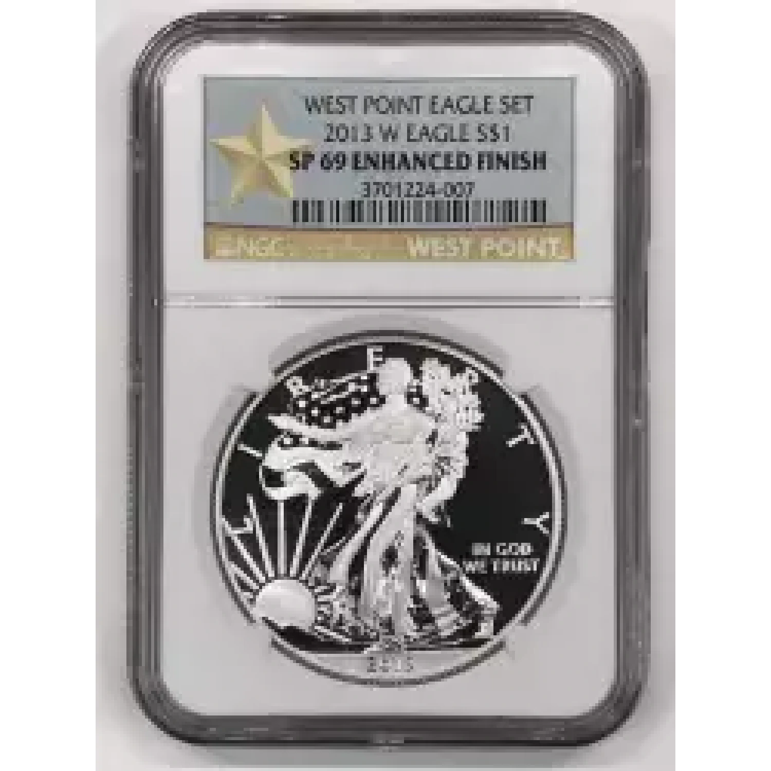 2013-W Silver Eagle NGC SP-69 ENHANCED FINISH WEST POINT EAGLE SET ...