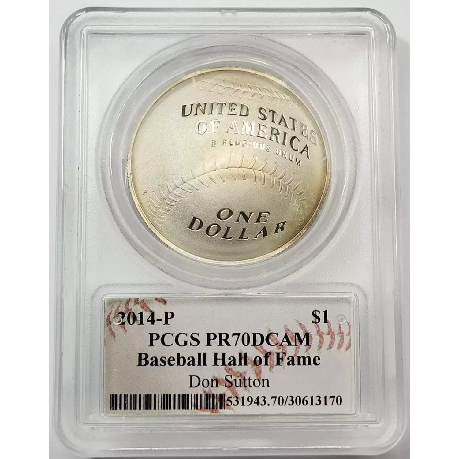 2014 Baseball Hall of Fame Commemorative Silver Dollar PCGS PR-70 DCAM ...