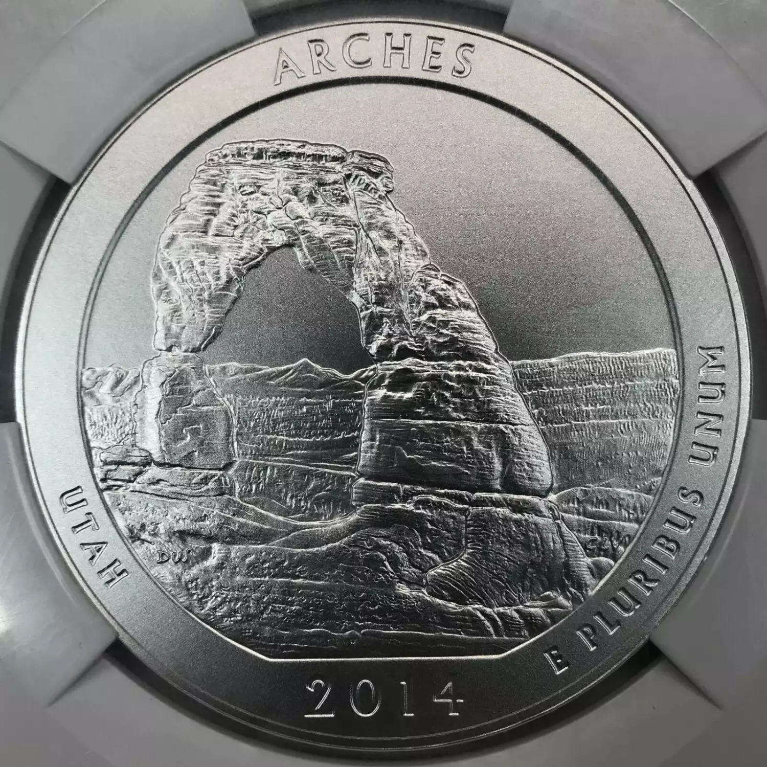 2014 Arches National Park ATB 5 oz Silver Uncirculated Coin NGC SP-70 ...