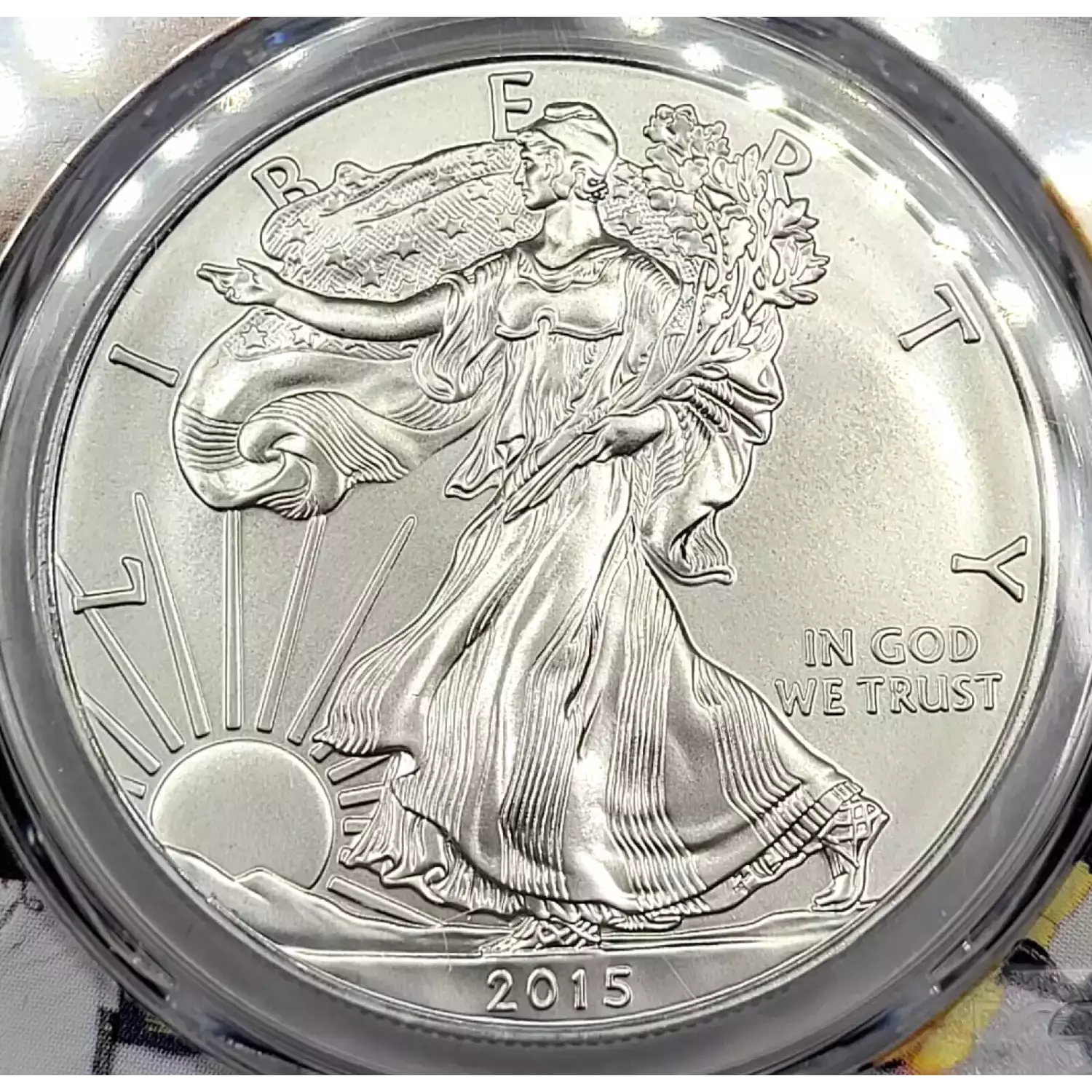 2015-(W) Silver Eagle PCGS MS-70 Struck at West Point Mint - Military Picture Frame Core - Old ...